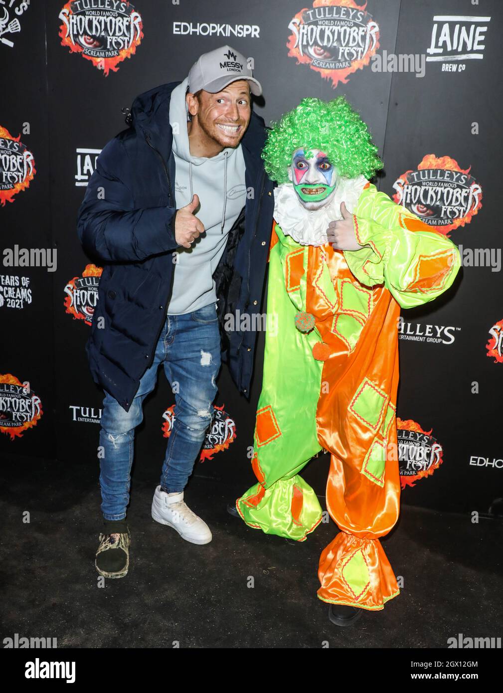 Crawley, UK. 01st Oct, 2021. Joe Swash (L) attends the opening night of ...