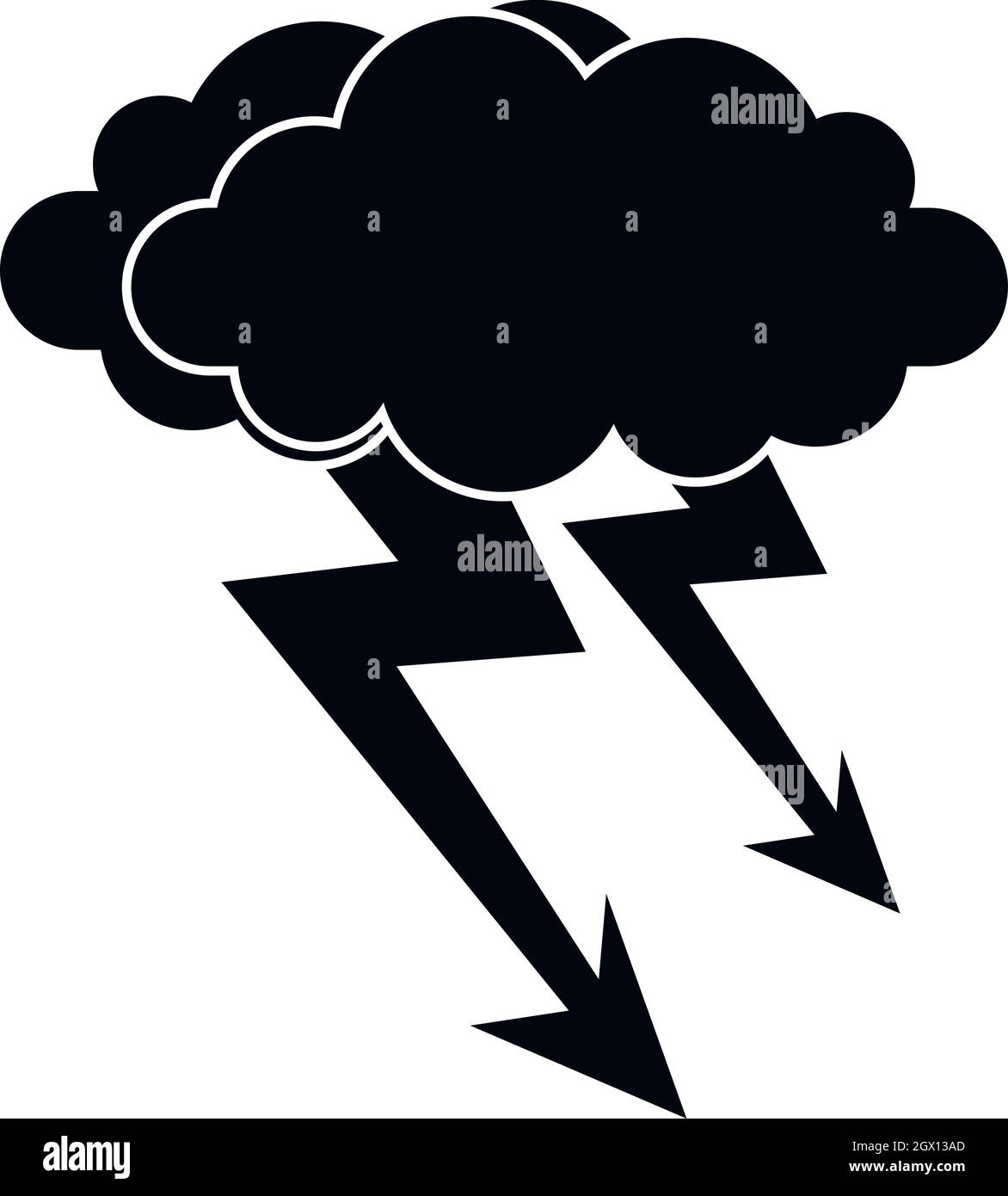 Lightning cloud icon, simple style Stock Vector Image & Art - Alamy