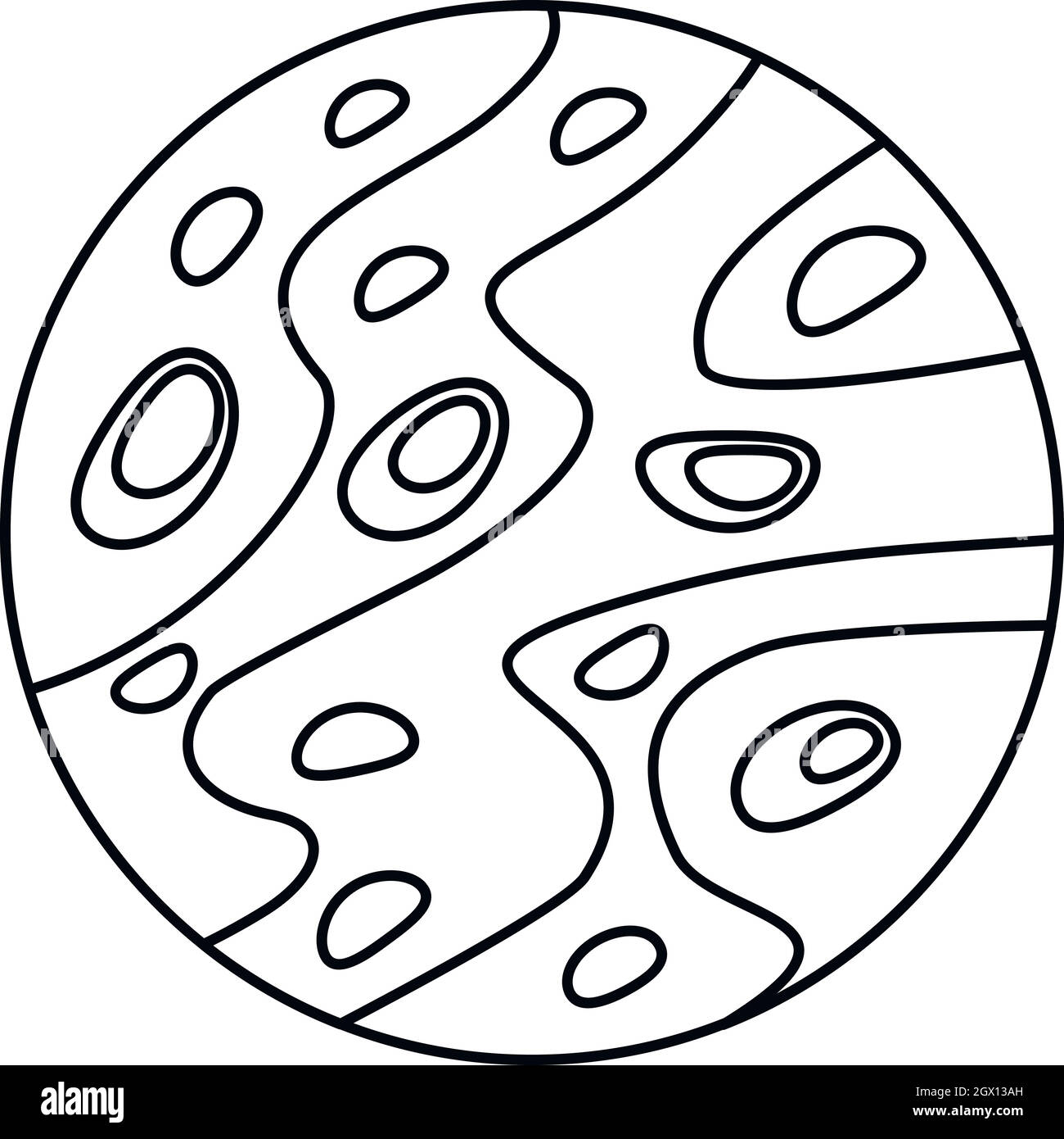 Moon icon, outline style Stock Vector Image & Art - Alamy