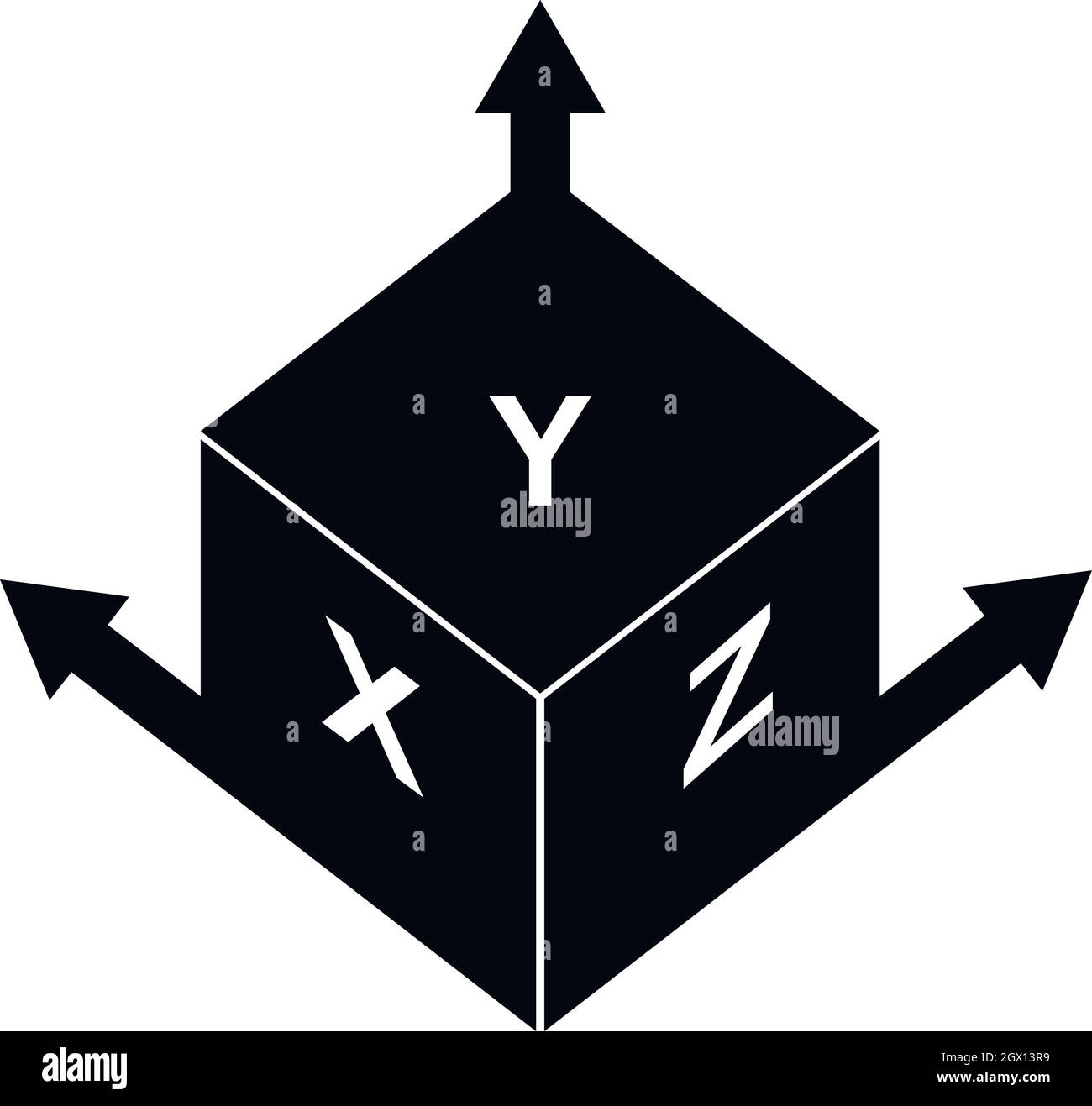 Math cube line icon Stock Vector Images - Alamy