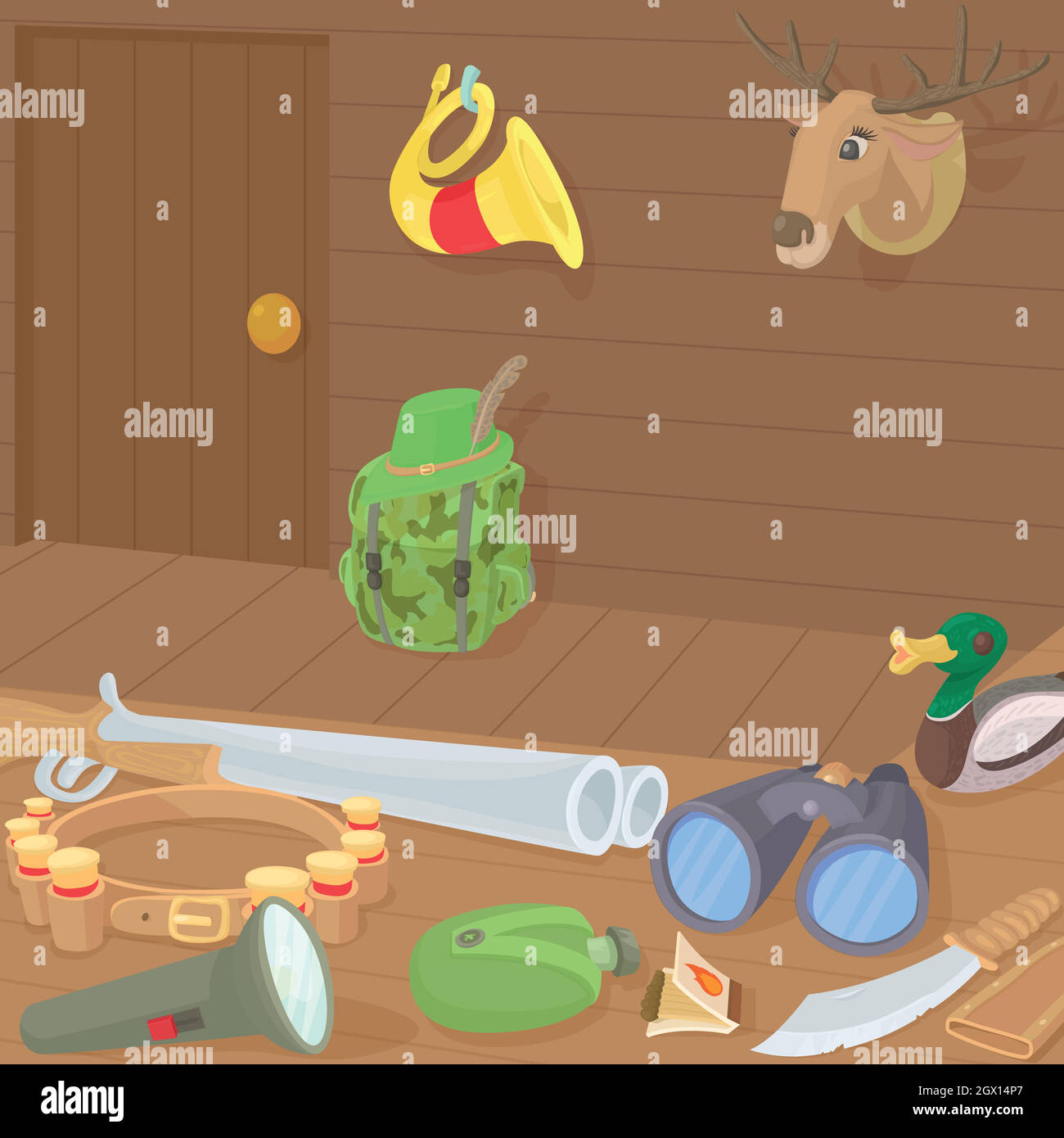 Hunting concept, cartoon style Stock Vector Image & Art - Alamy