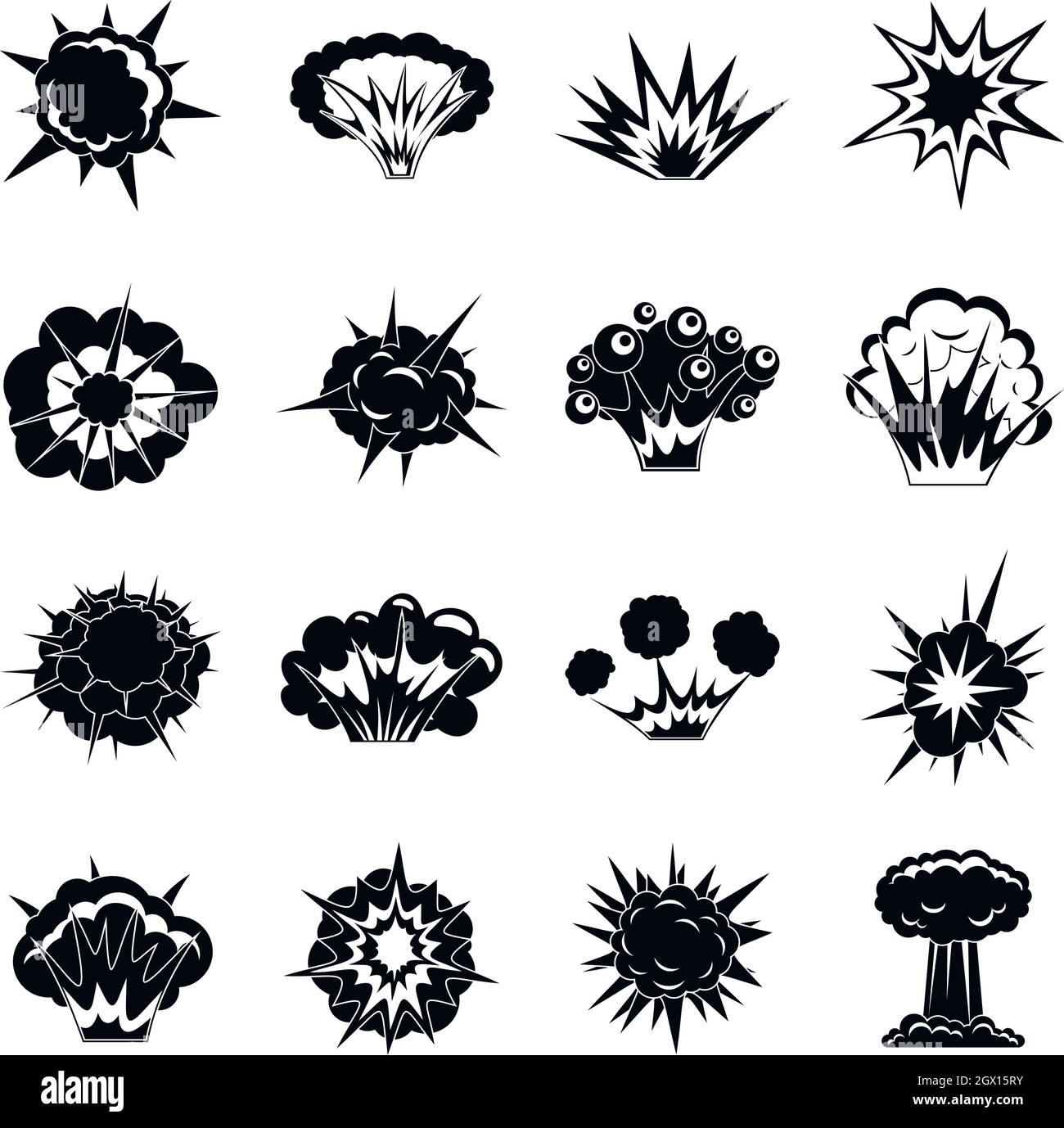 Explosion icons set, simple style Stock Vector Image & Art - Alamy