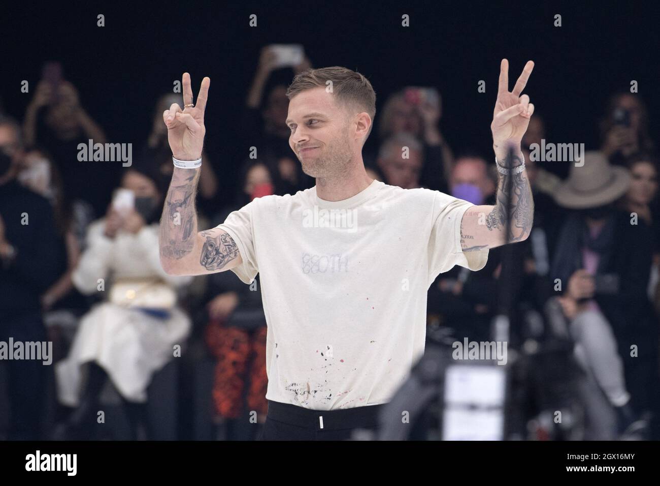 Designer Matthew M. Williams makes an appearance on the runway during ...