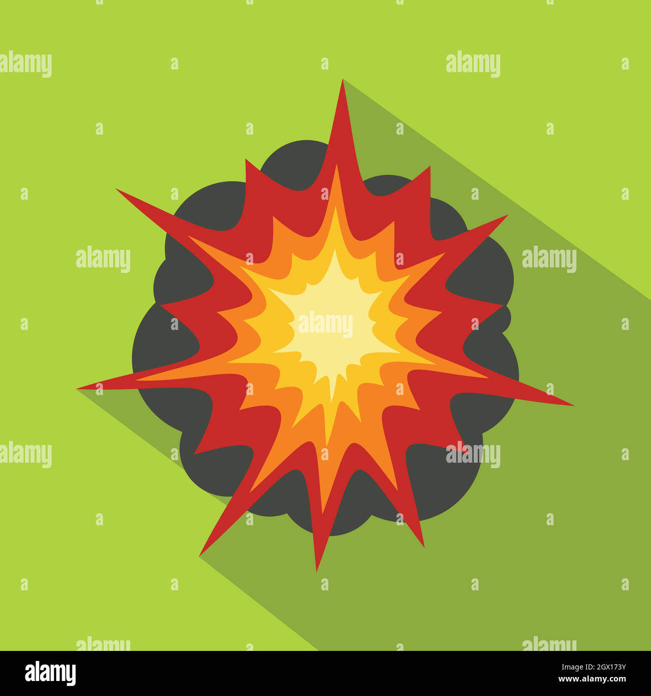 Fire explosion icon, flat style Stock Vector Image & Art - Alamy