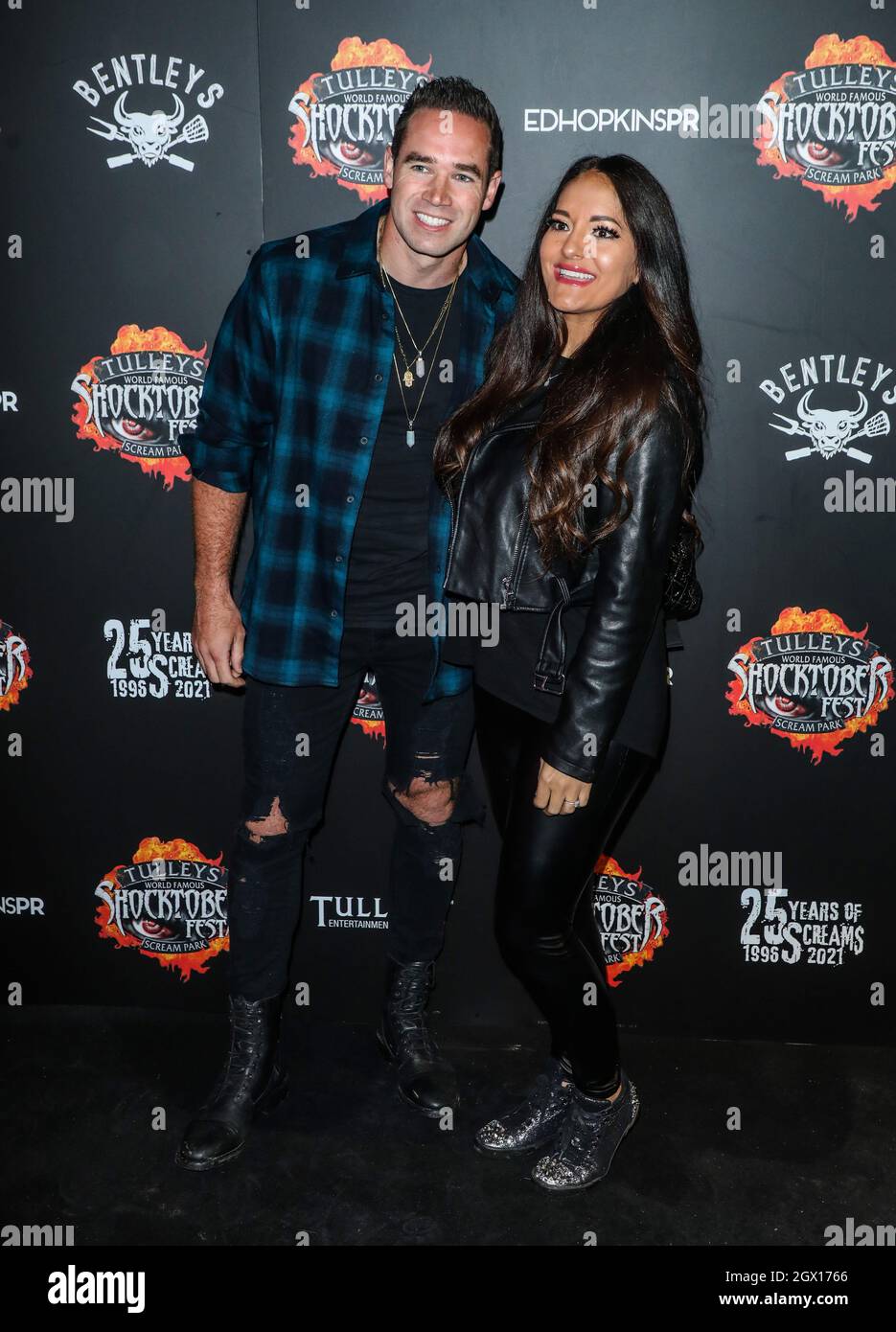 Kieran Hayler (L) and Michelle Pentecost (R) attend the opening night ...