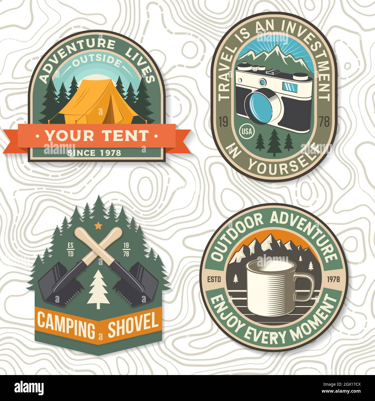 Set of travel inspirational quotes Vector patch or sticker. Concept for ...
