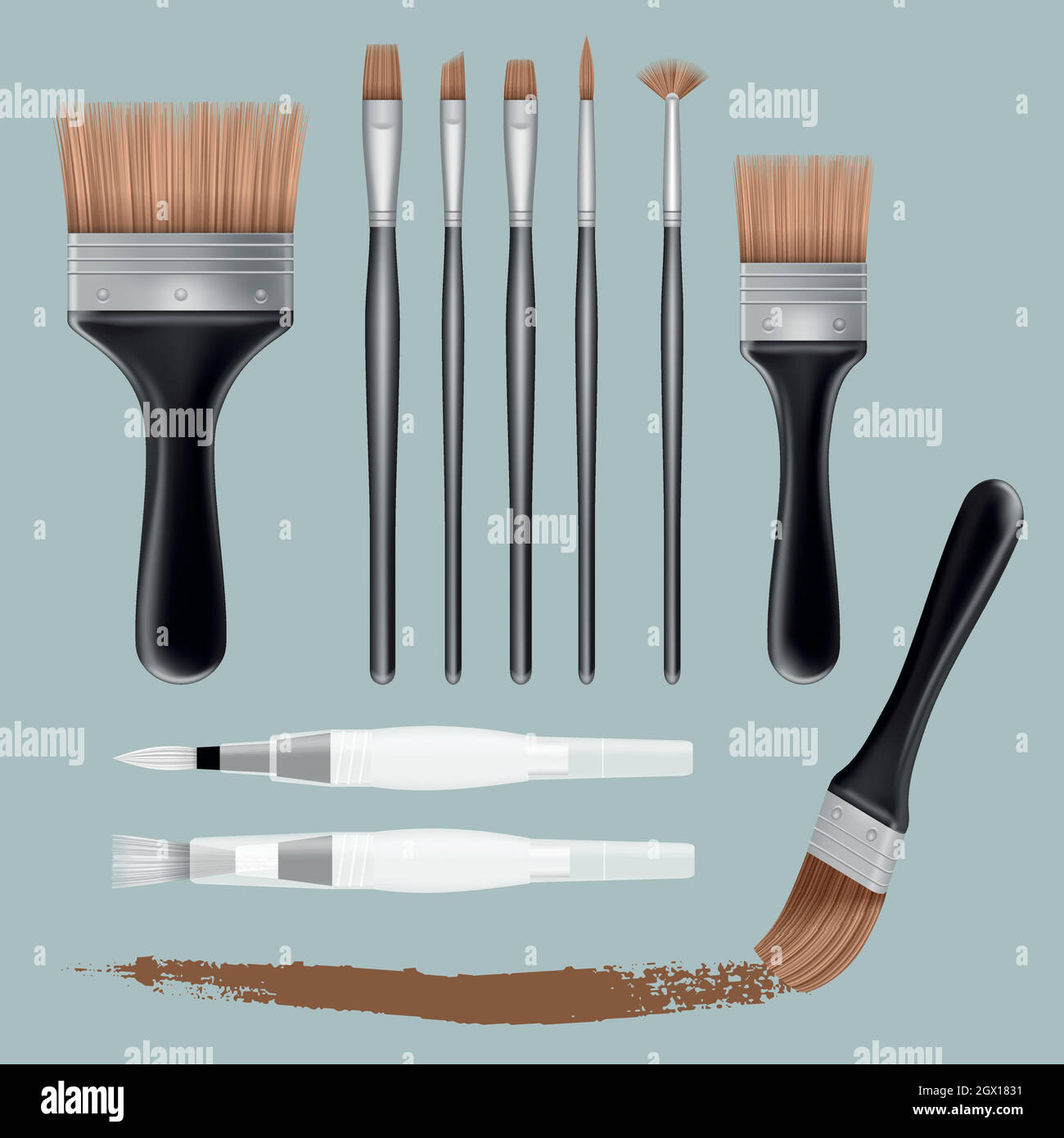 Brush paint mockup set, realistic style Stock Vector Image & Art - Alamy