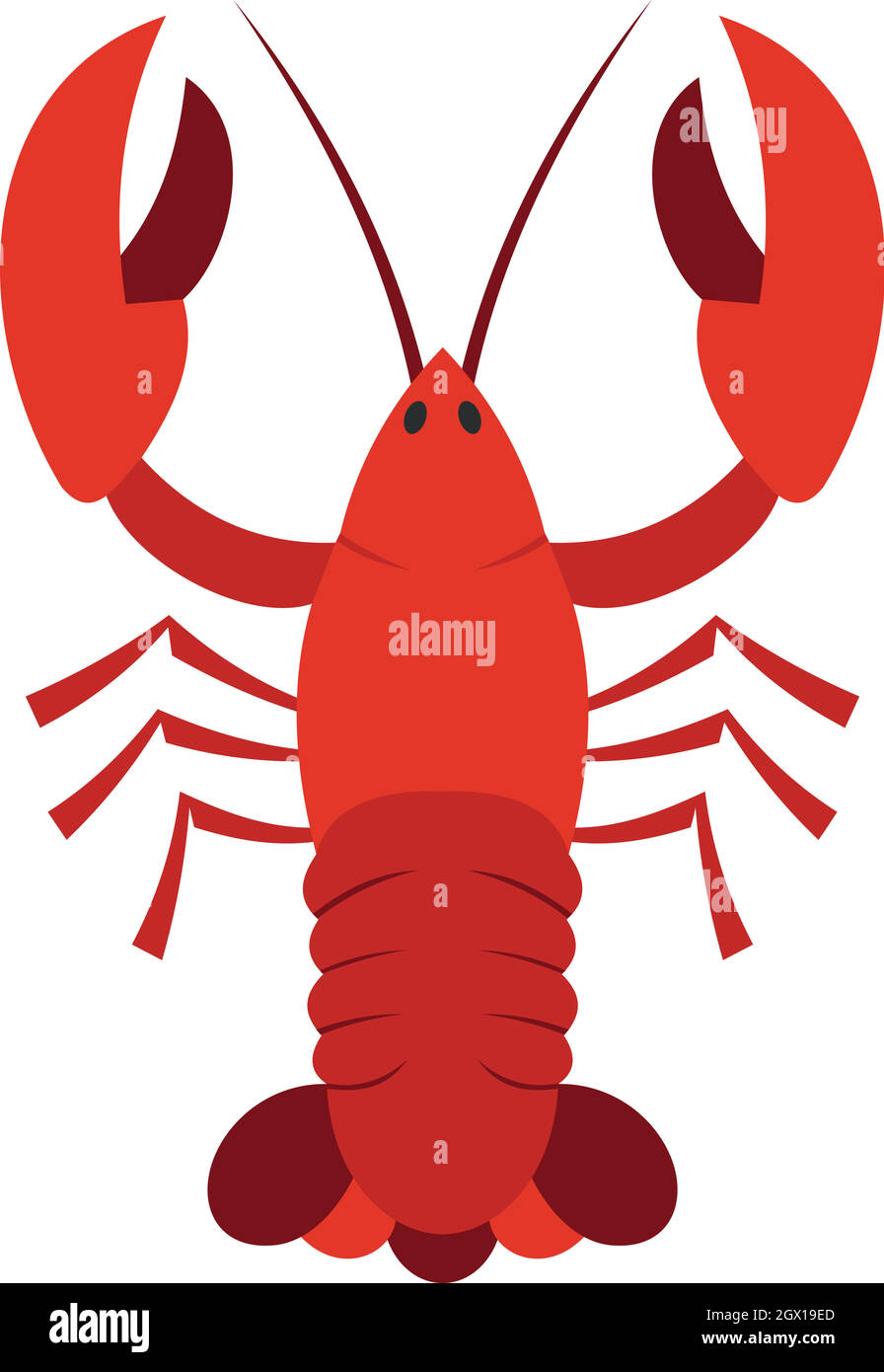 Red crayfish icon, flat style Stock Vector Image & Art - Alamy