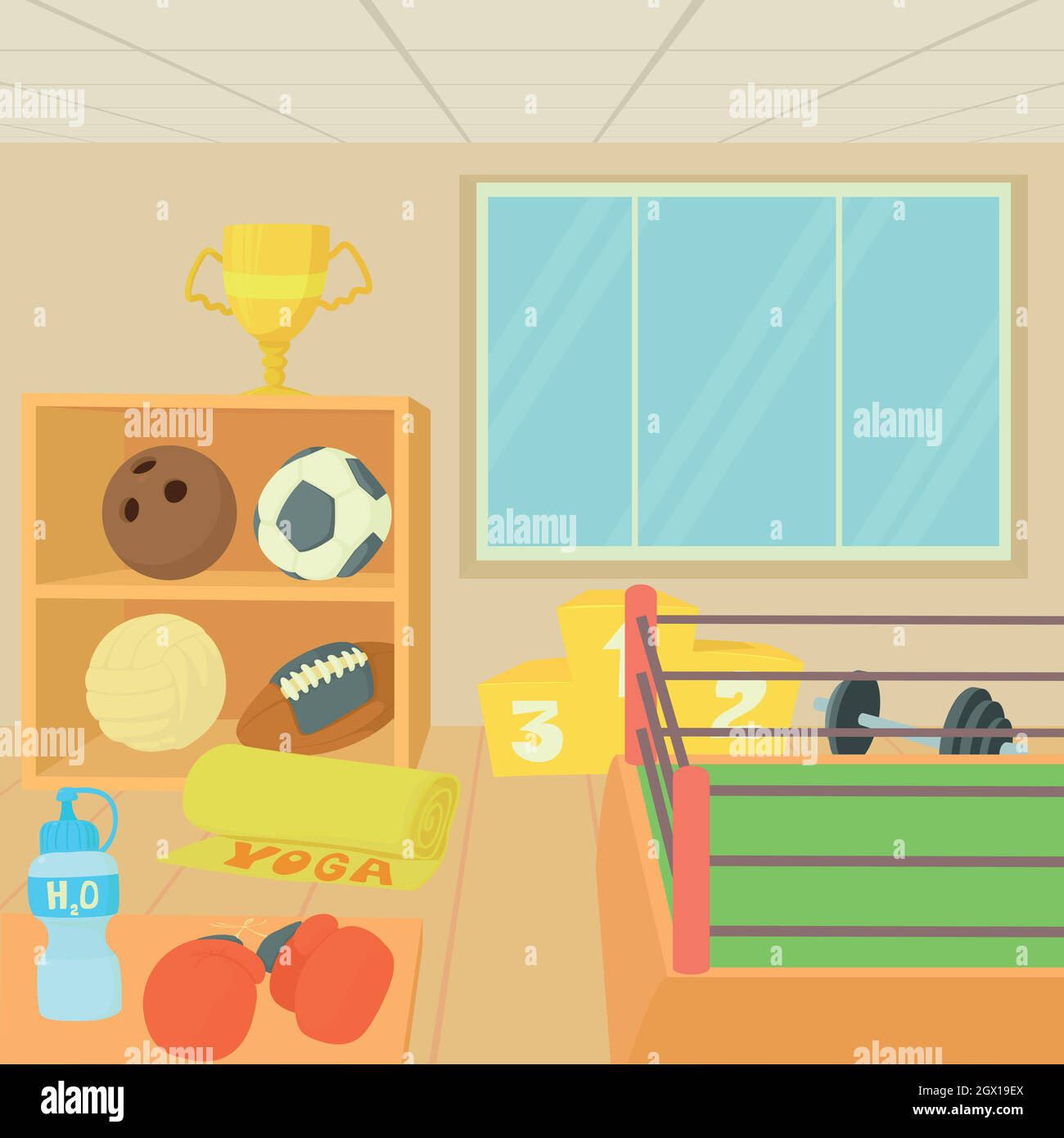 Sport gym equipment concept, cartoon style Stock Vector Image & Art - Alamy