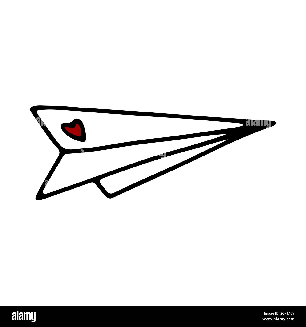 Paper Airplane Drawing Heart