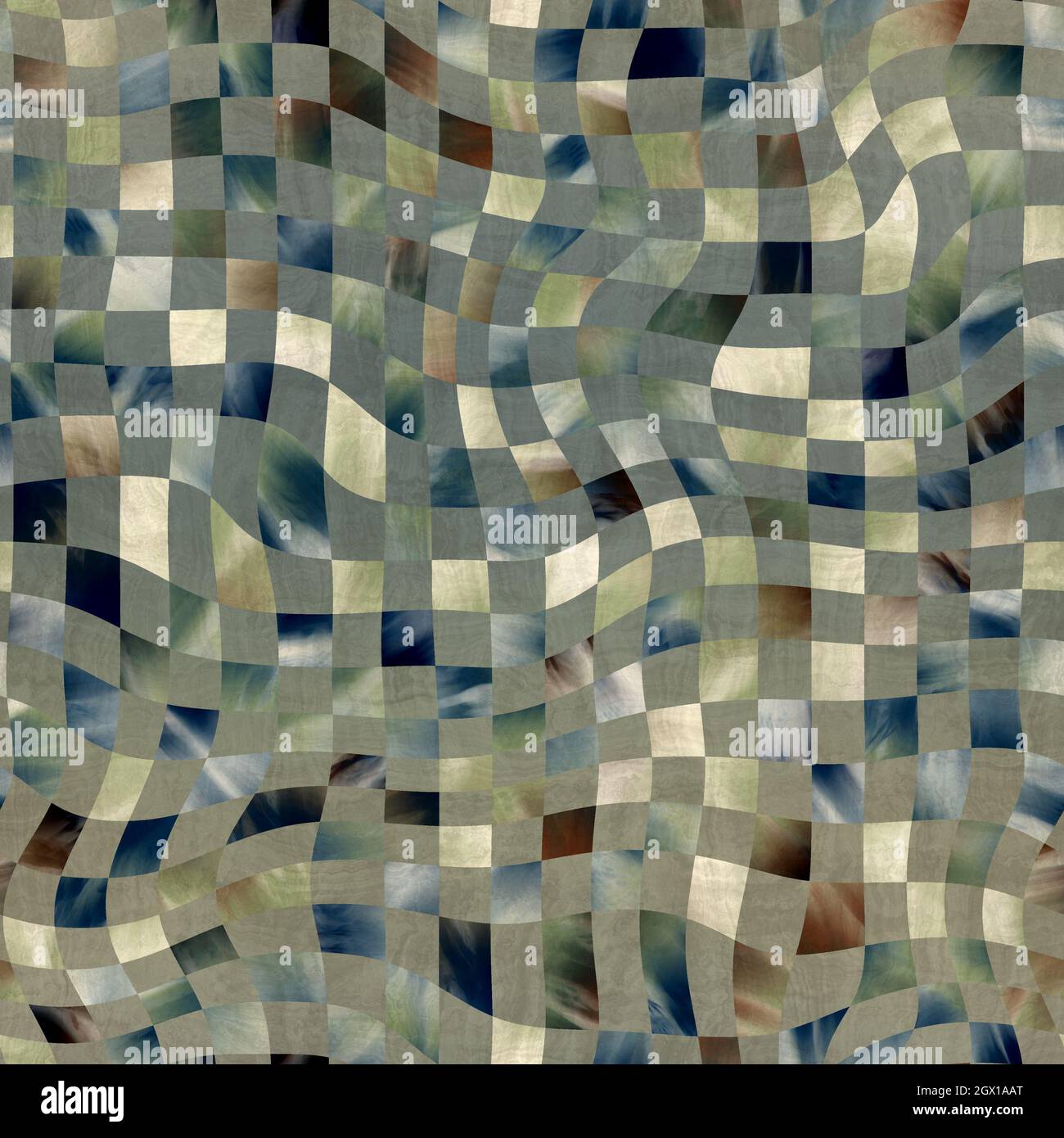 Seamless abstract wavy distorted check pattern for print Stock Photo ...