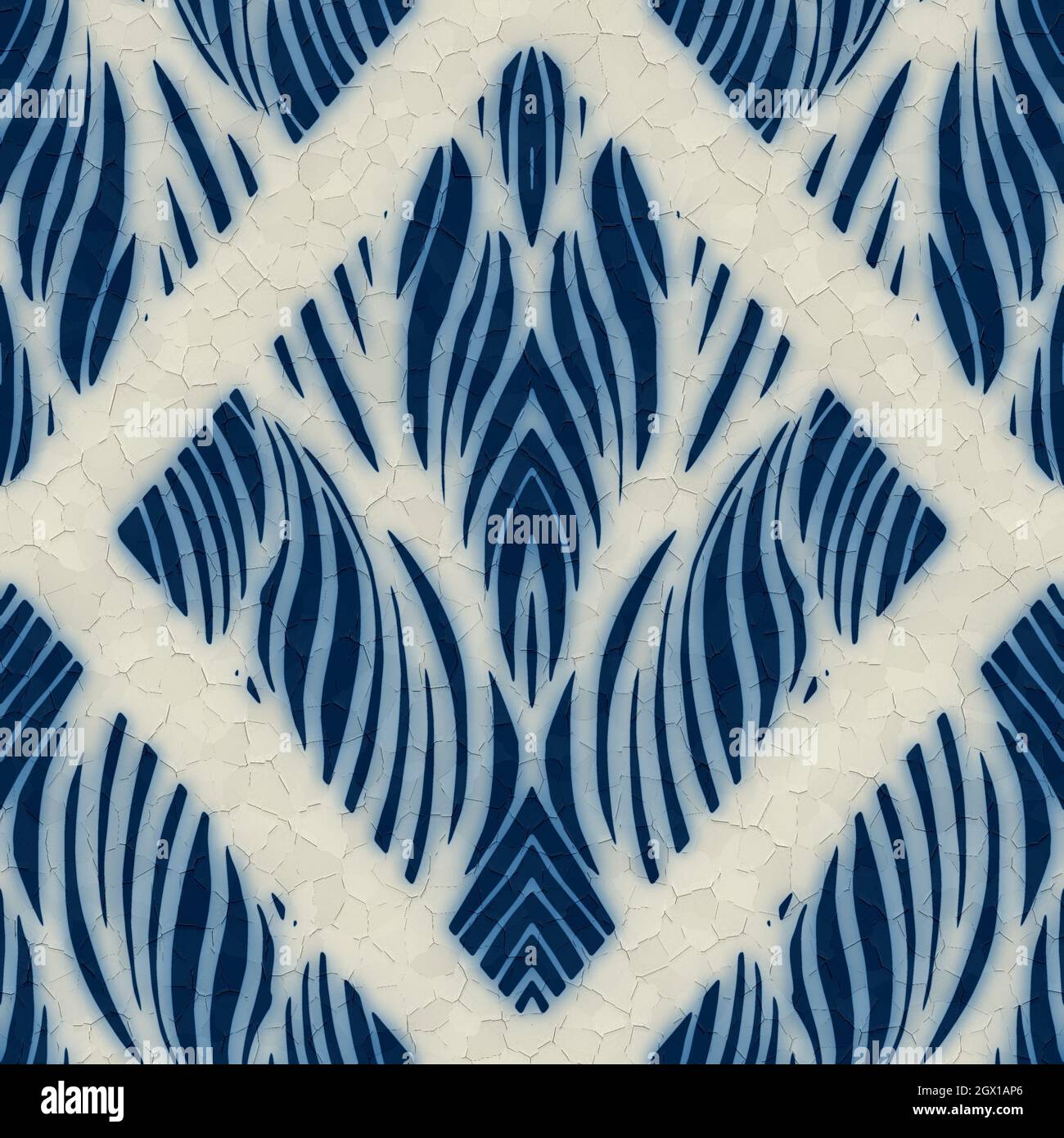 Seamless blue and white ceramic tile ornate damask pattern for surface ...