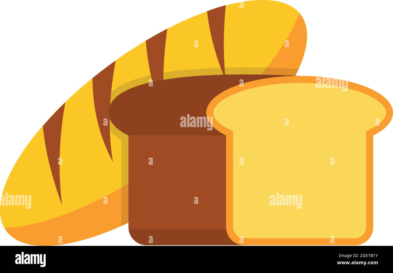 Fresh bread icon, flat style Stock Vector Image & Art - Alamy