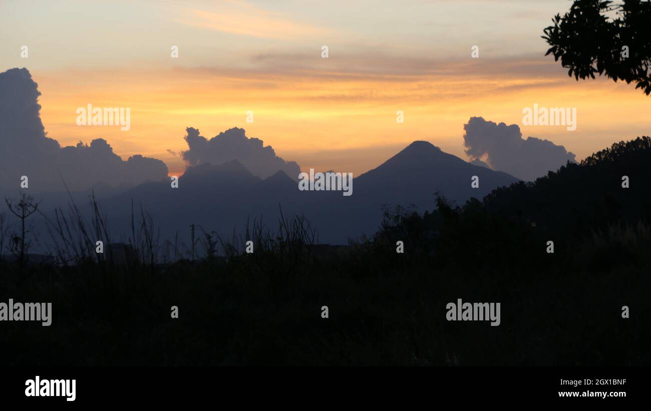 Sky And Grass Pattern Matching At Dusk Stock Photo - Alamy