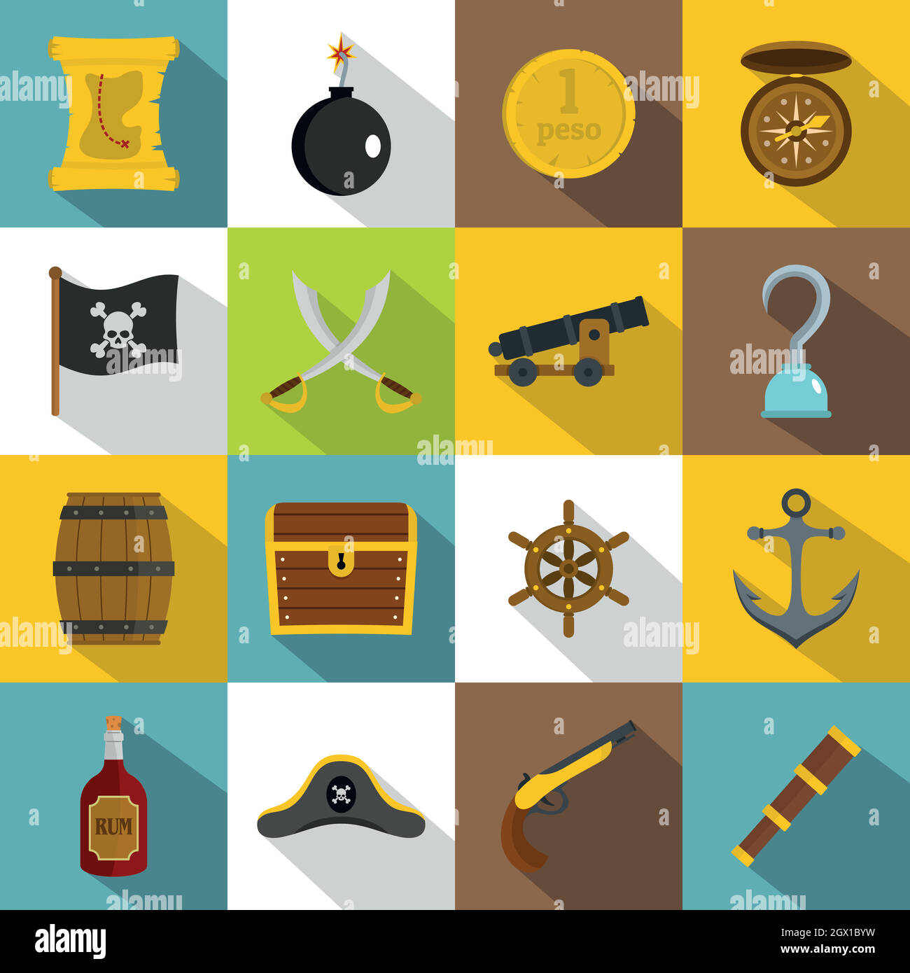 Pirate wheel helm Stock Vector Images - Alamy