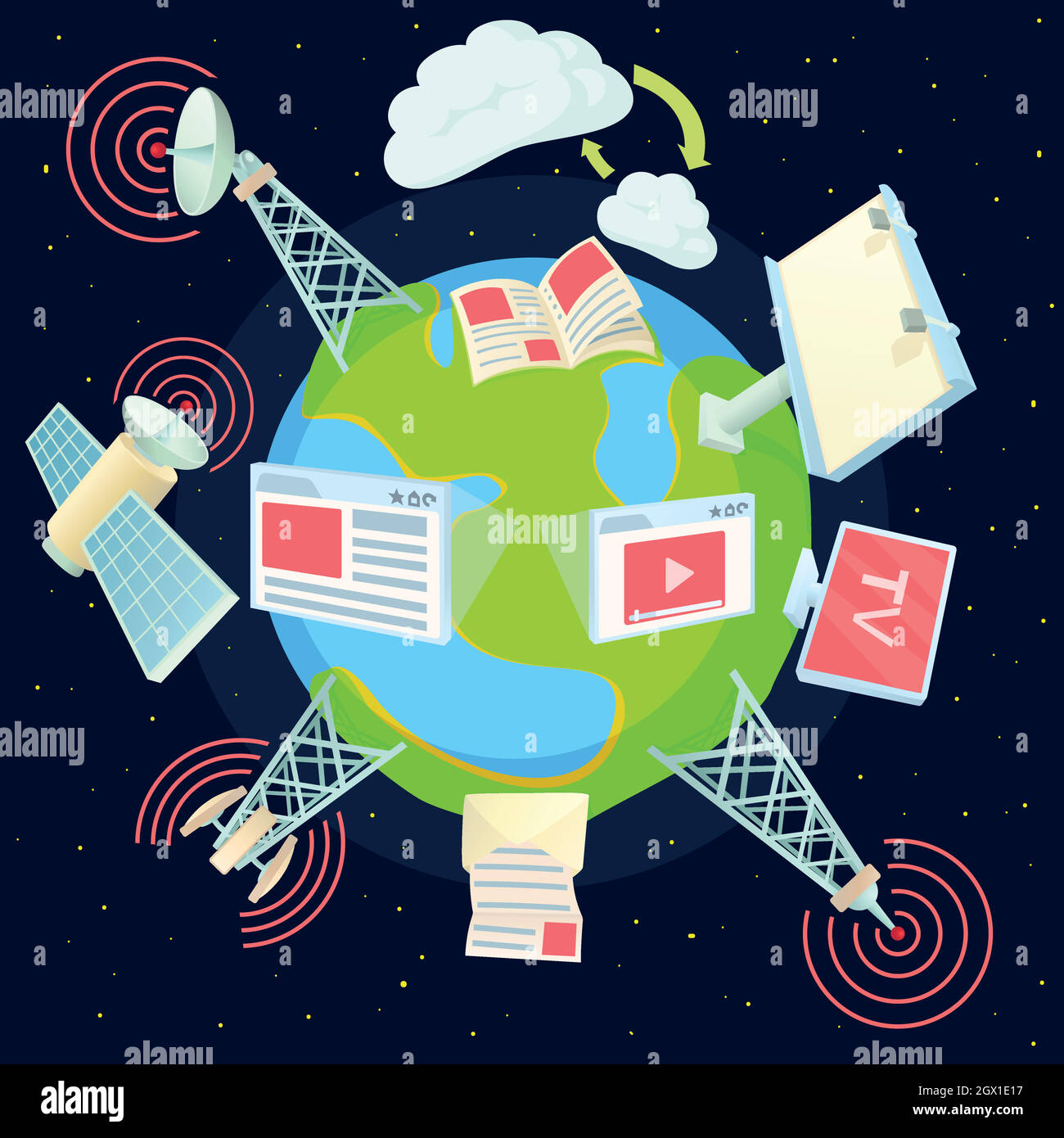 Advertising global concept, cartoon style Stock Vector Image & Art - Alamy