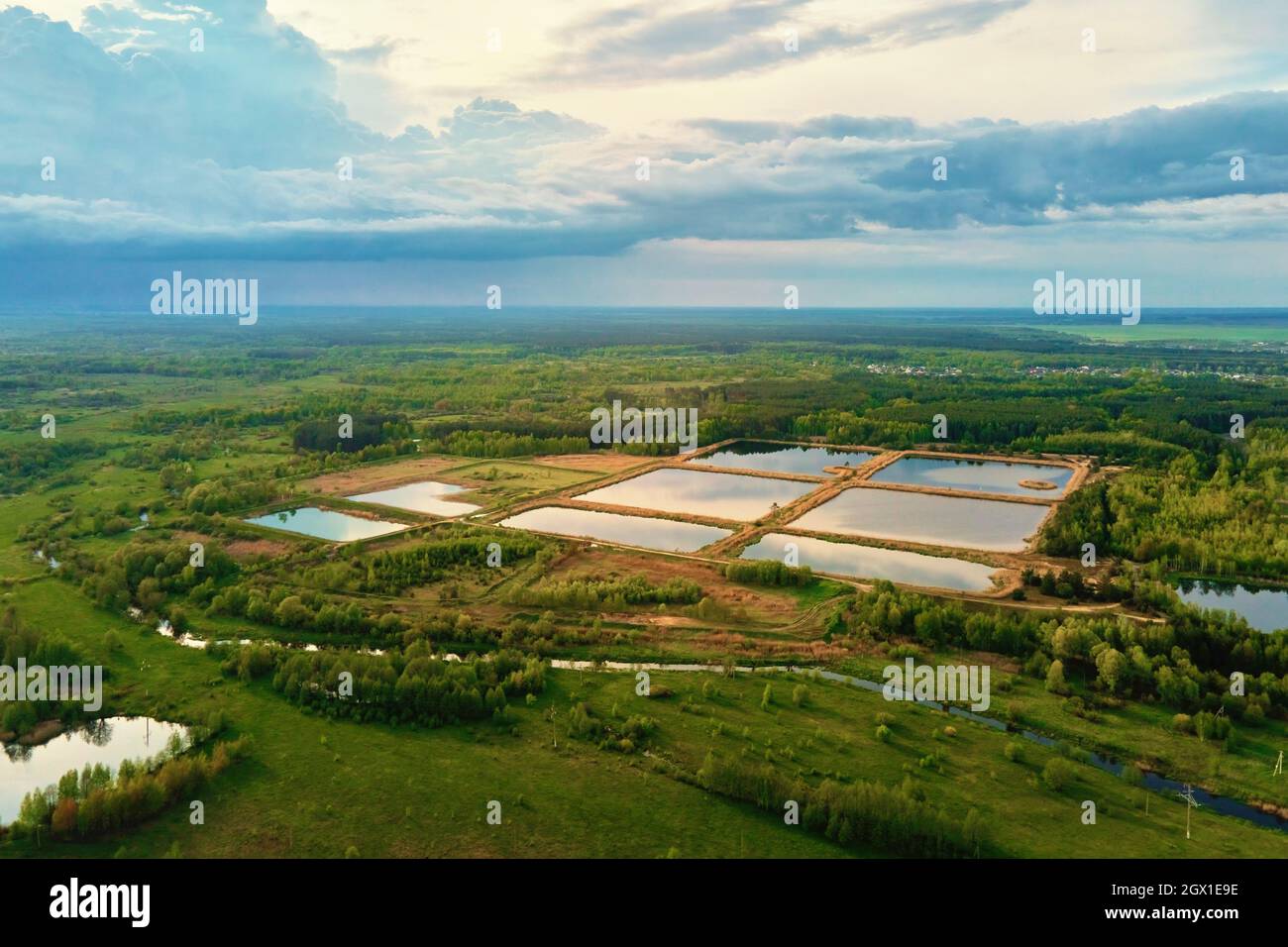 Pond for irrigation drainage hi-res stock photography and images - Alamy
