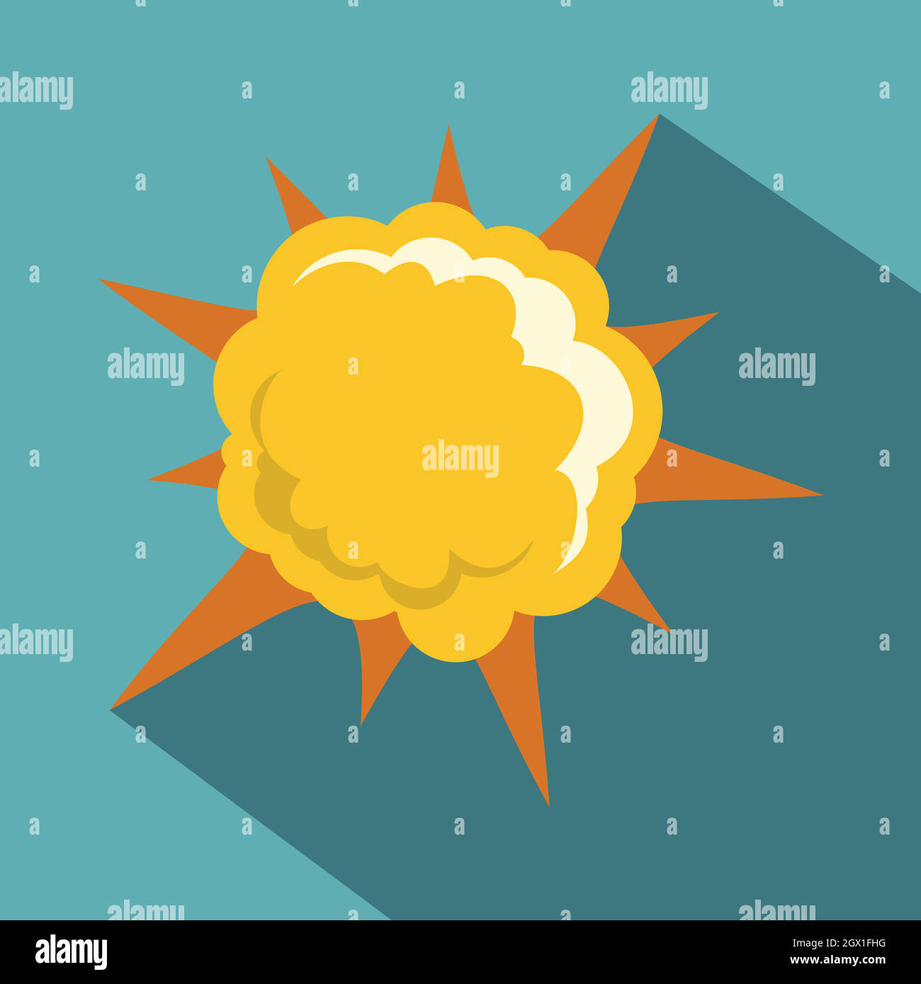 Powerful explosion icon, flat style Stock Vector Image & Art - Alamy