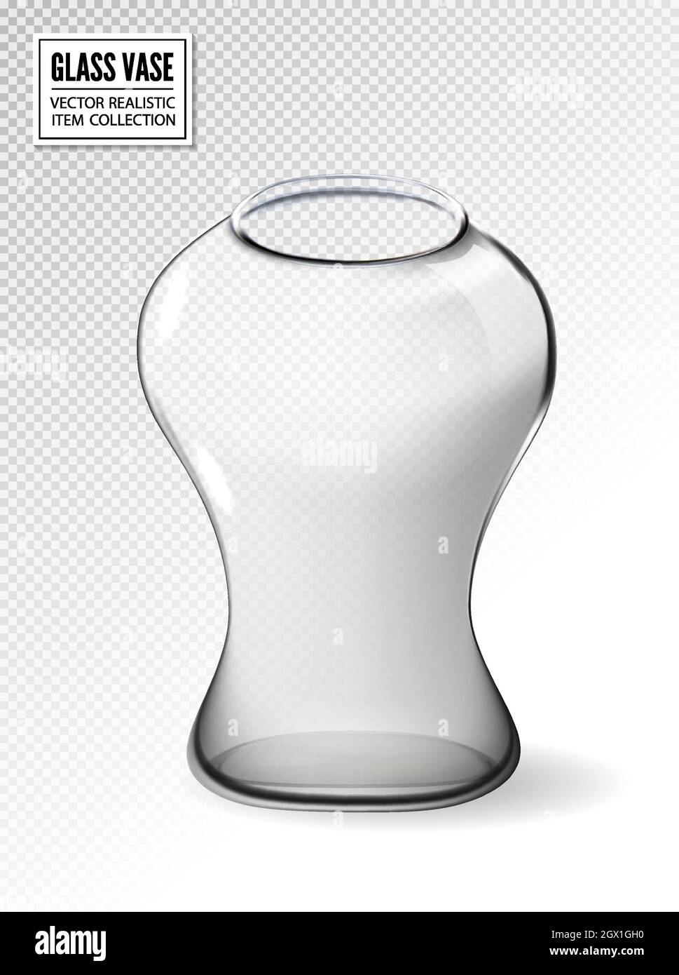 Empty glass vase. Vector realistic 3d illustration Stock Vector Image ...