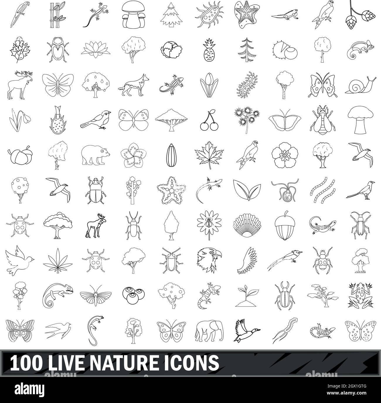 100 live nature icons set, outline style Stock Vector Image & Art - Alamy 100 live nature icons set, outline style Stock Vector Image & Art - Alamy