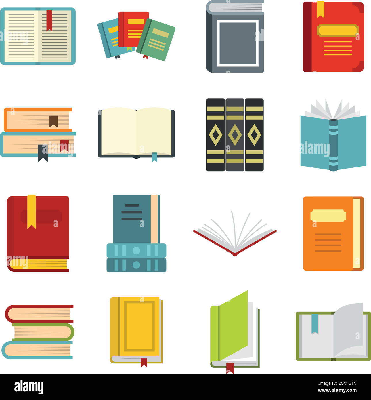 Books reading set Stock Vector Images - Alamy