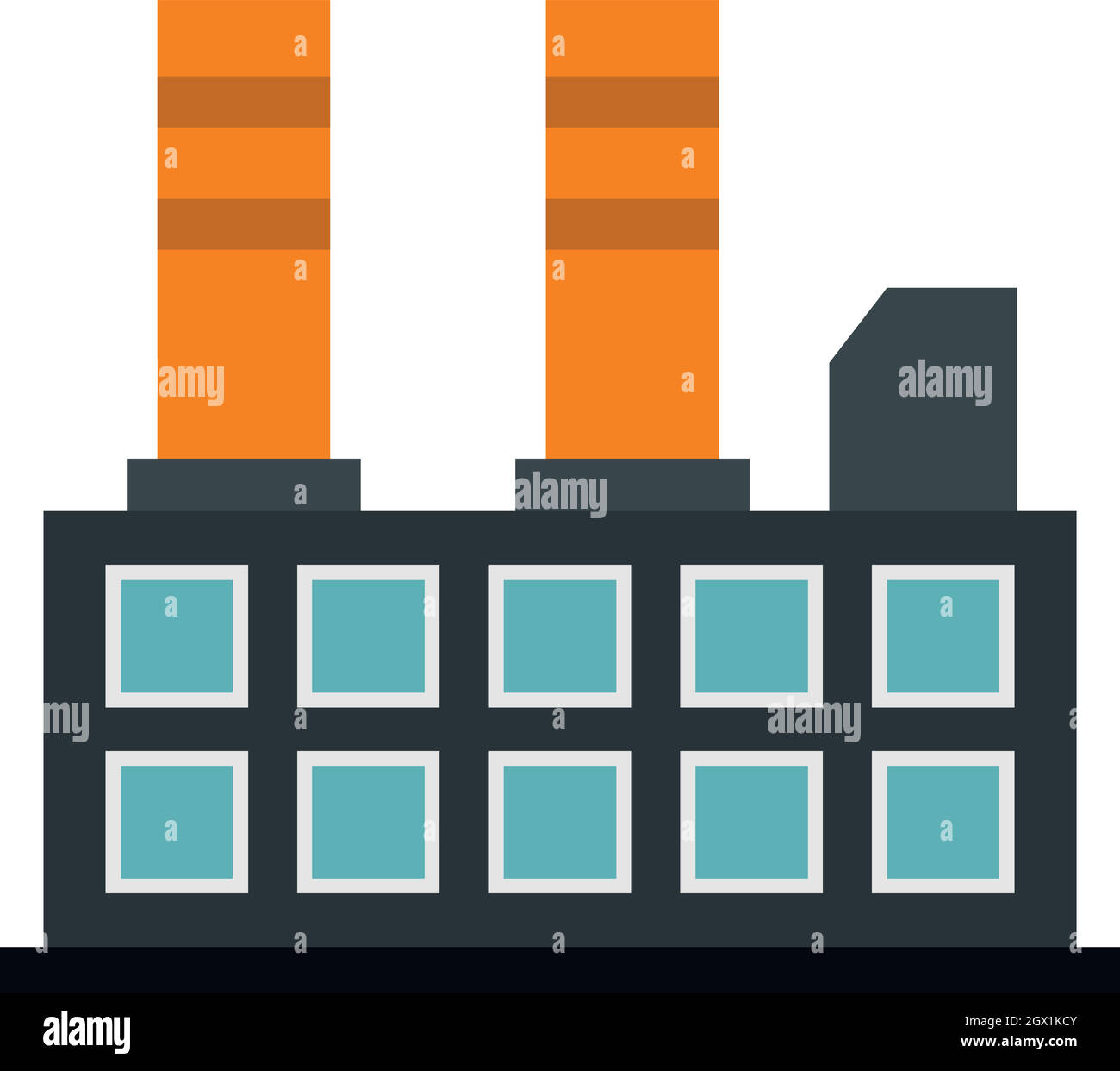 Industrial factory building icon, flat style Stock Vector Image & Art ...