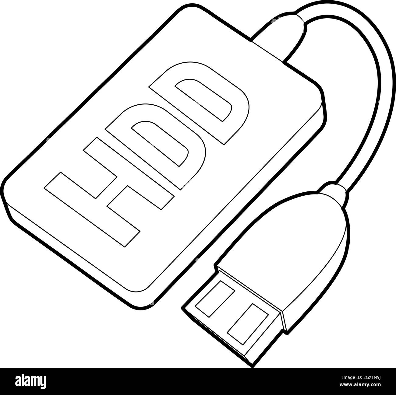 Hdd wire icon, outline style Stock Vector Image & Art - Alamy