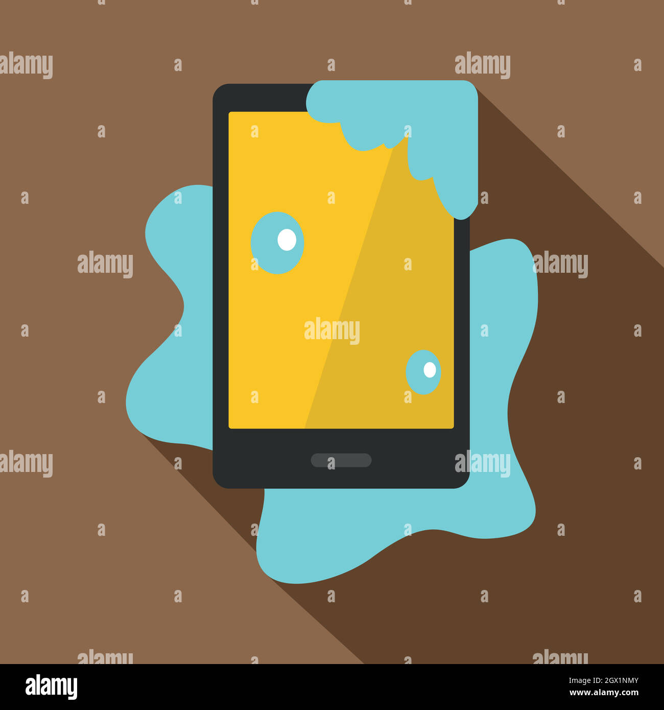 Wet phone icon, flat style Stock Vector Image & Art - Alamy