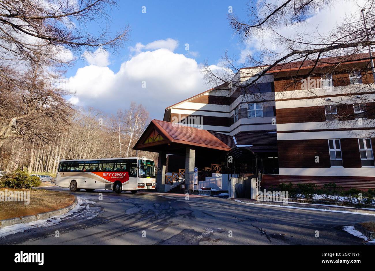Nikko, Japan - Jan 2, 2016. Resort at forest in Nikko, Japan. Nikko ...