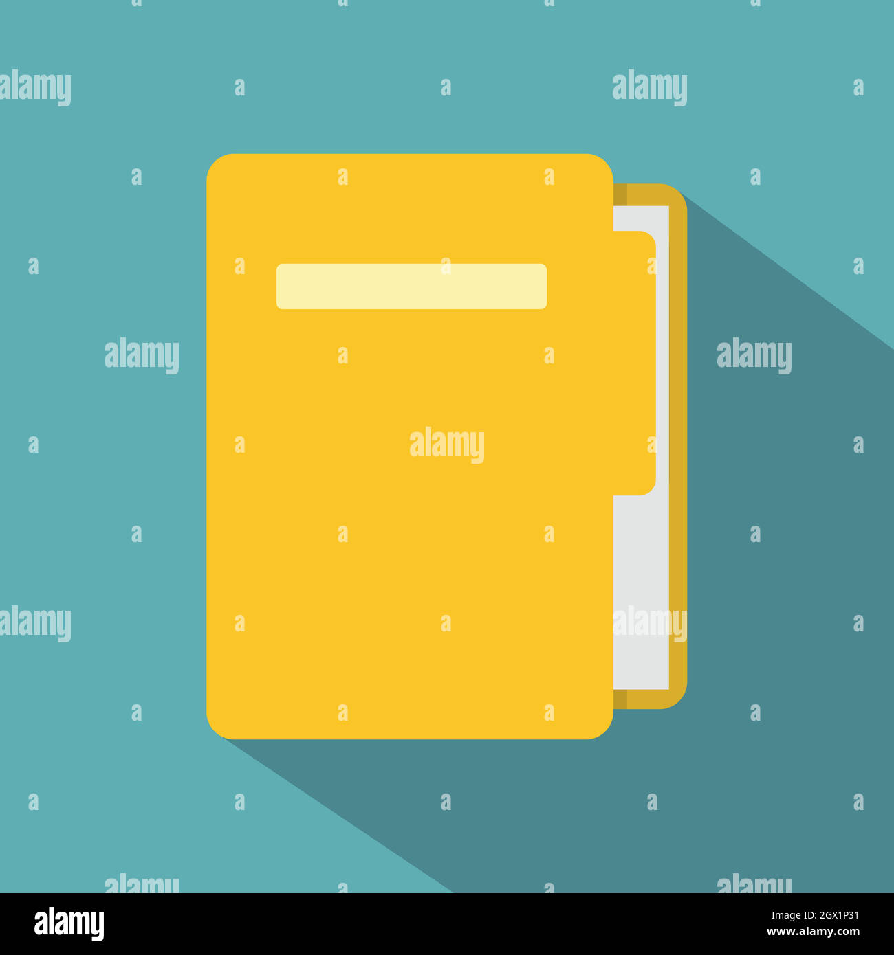 Yellow file folder icon, flat style Stock Vector Image & Art - Alamy
