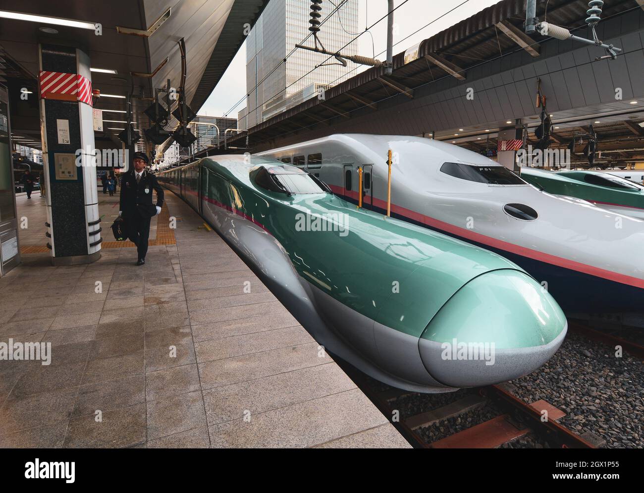 Tokyo, Japan - Jan 2, 2016. Shinkansen bullet trains in Tokyo, Japan ...