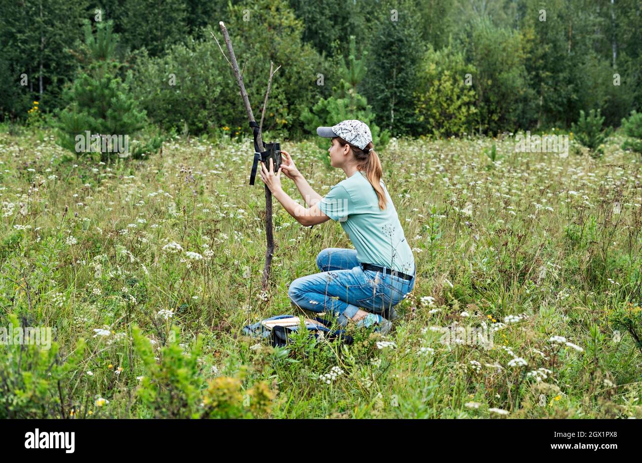 Scientist observing animals hi-res stock photography and images - Alamy