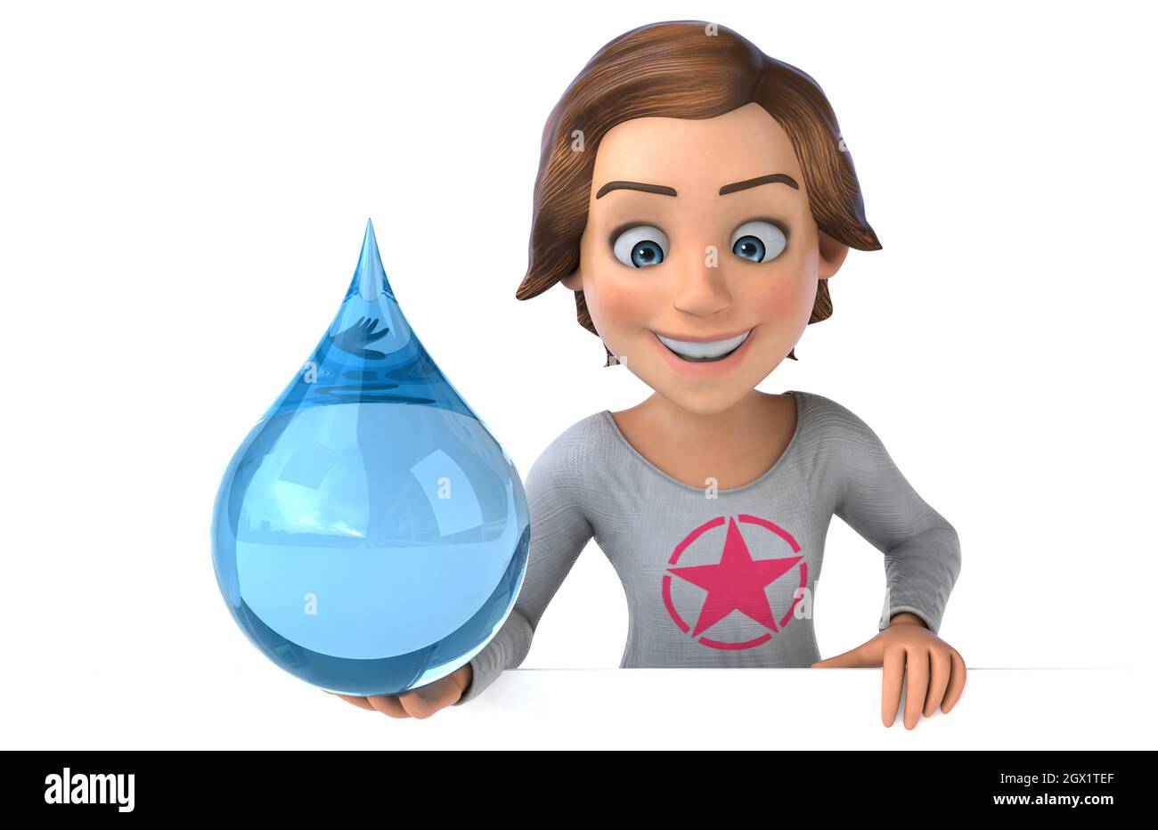 Fun 3D illustration of a cartoon teenage girl Stock Photo - Alamy