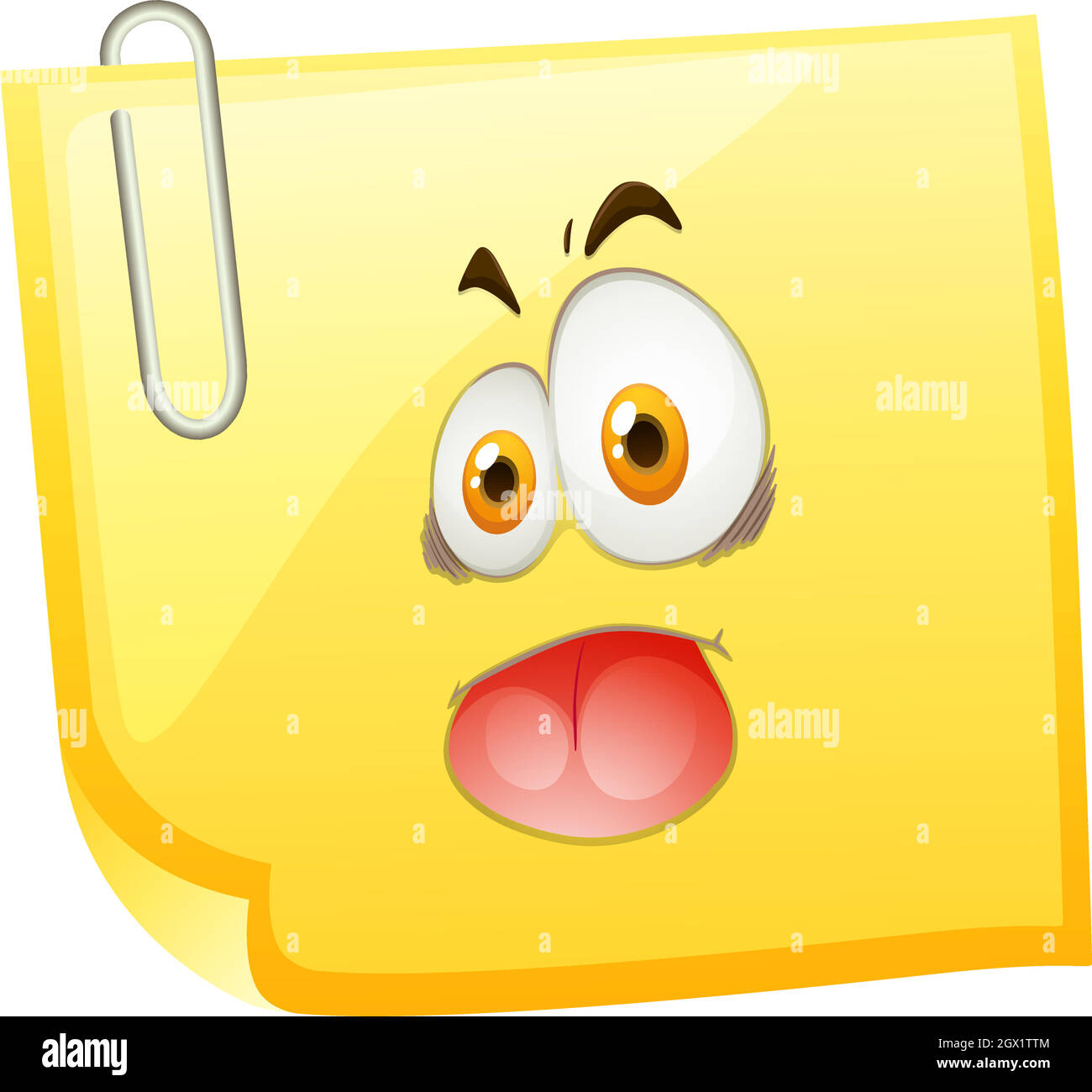 Silly face on yellow paper Stock Vector Image & Art - Alamy