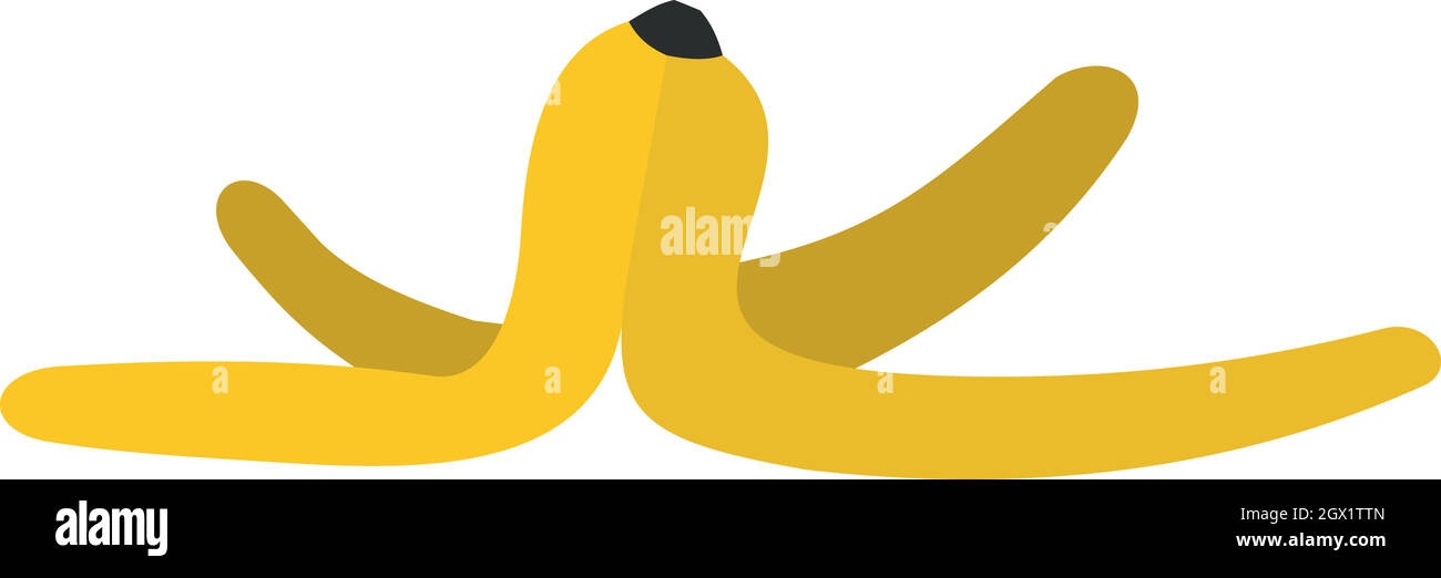 Banana skin icon, flat style Stock Vector Image & Art - Alamy