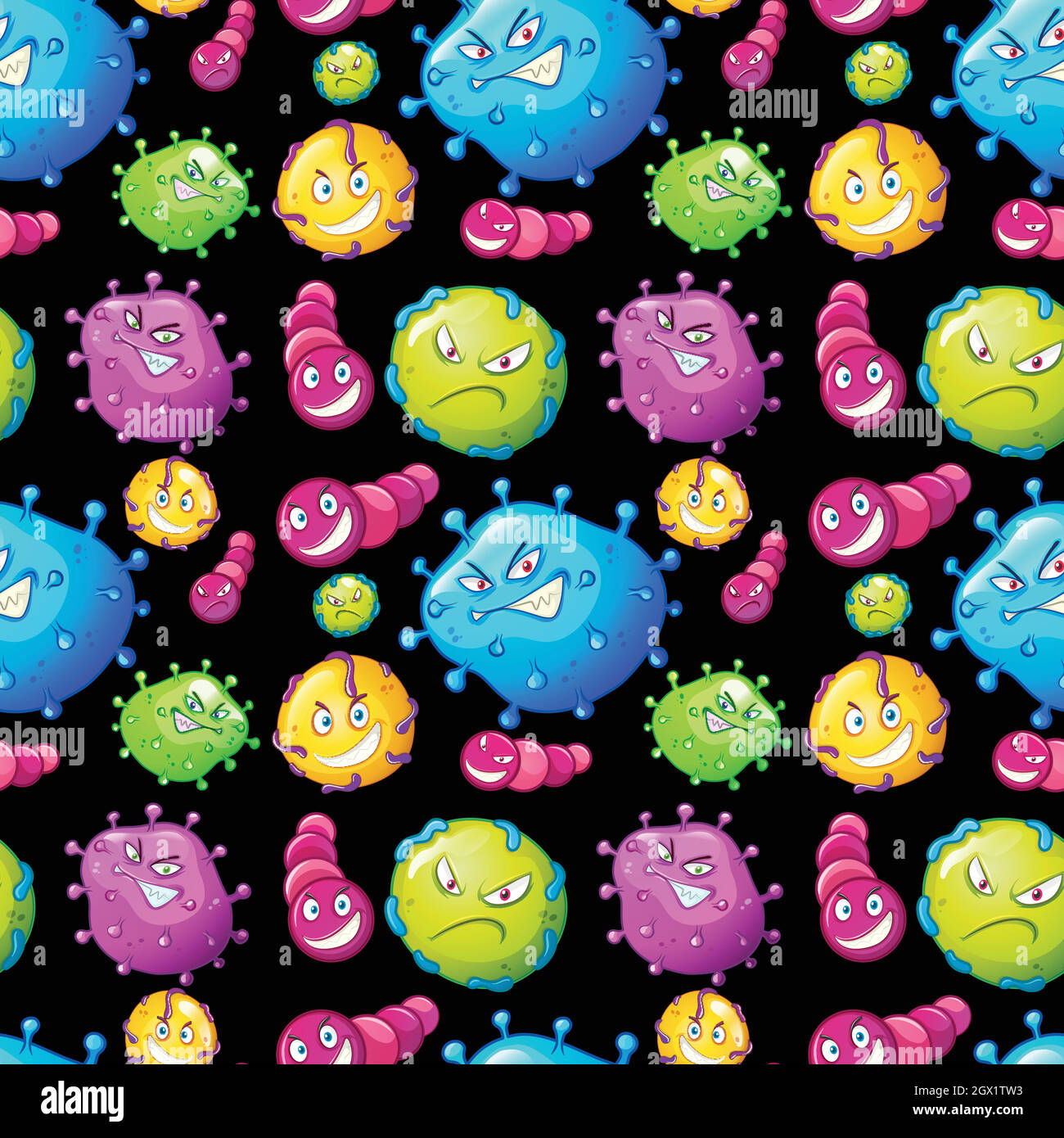 Seamless background with colorful virus Stock Vector Image & Art - Alamy