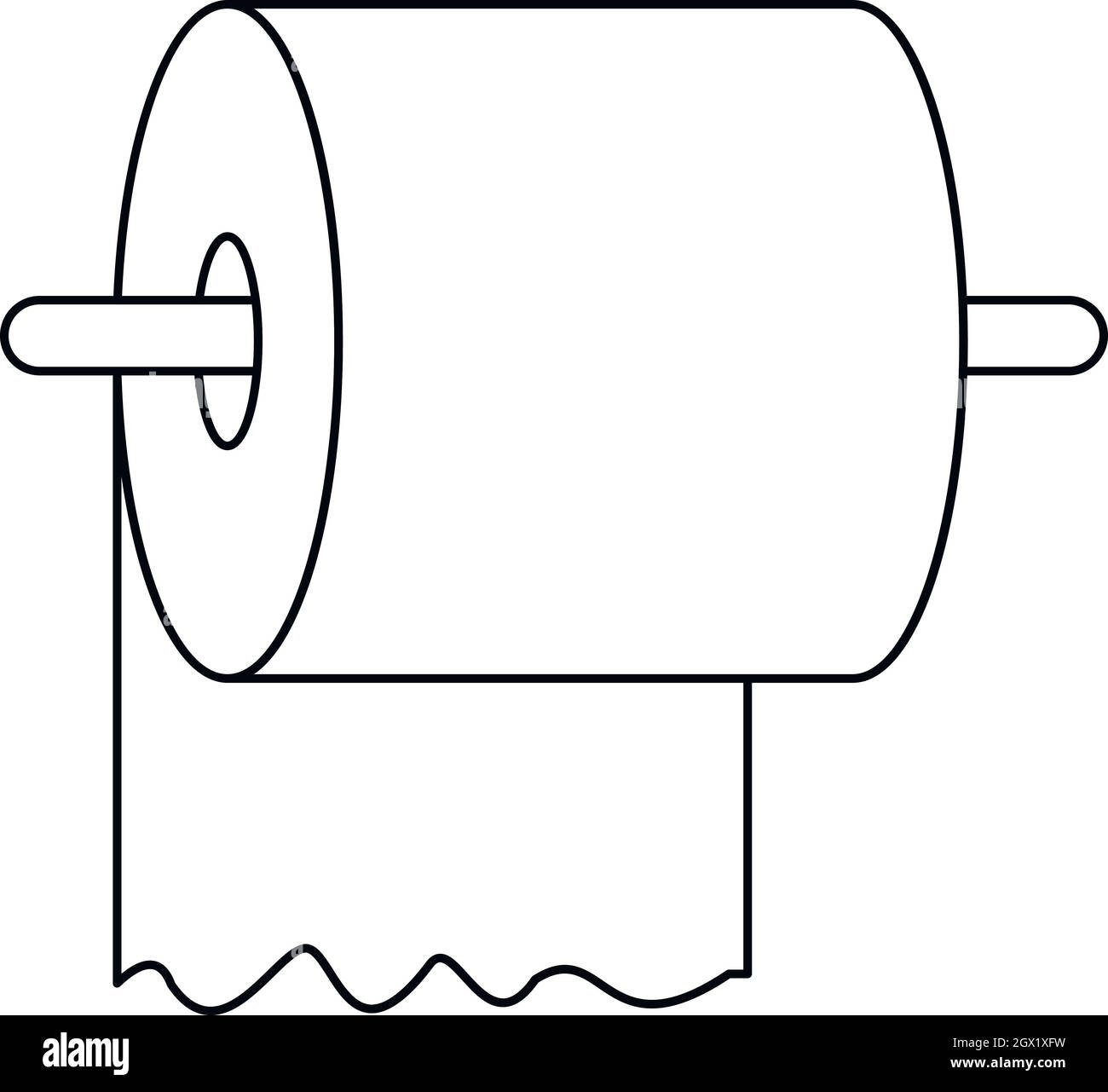 Toilet paper icon outline Stock Vector Images - Alamy