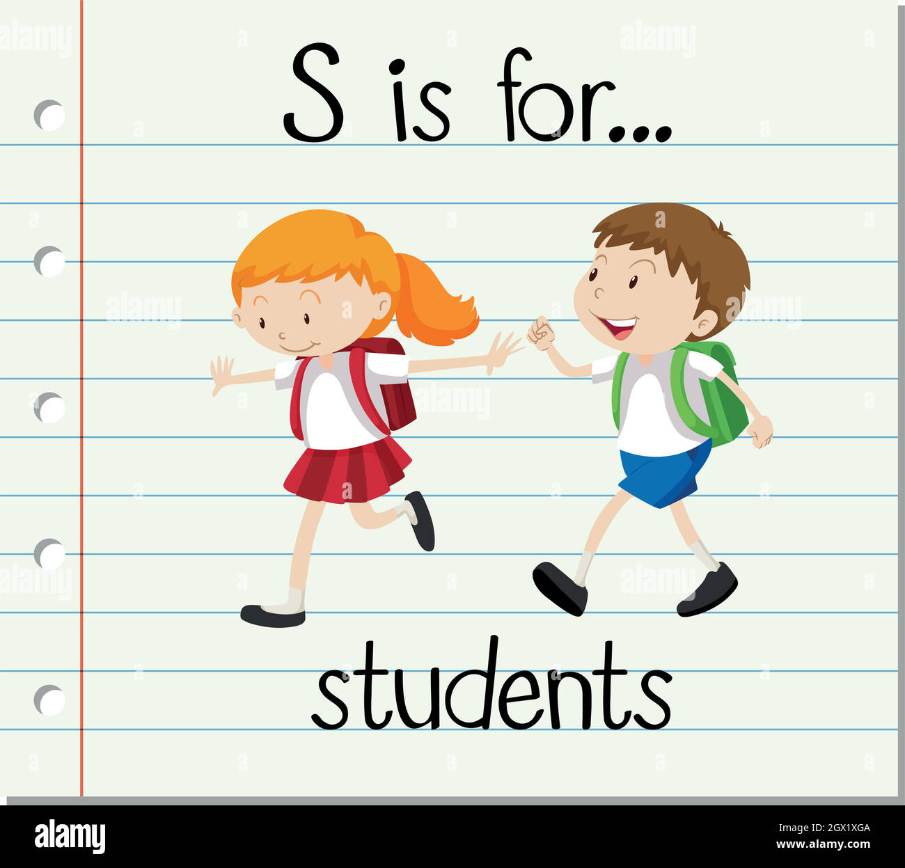Flashcard letter S is for students Stock Vector Image & Art - Alamy
