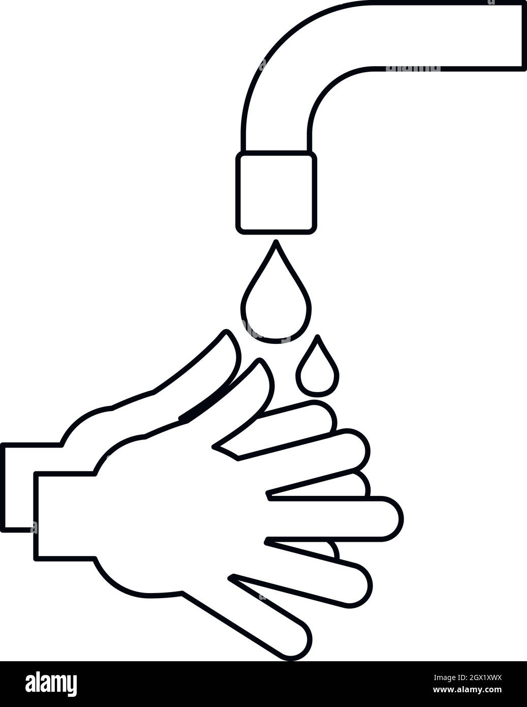 Washing hands icon, outline style Stock Vector Image & Art - Alamy