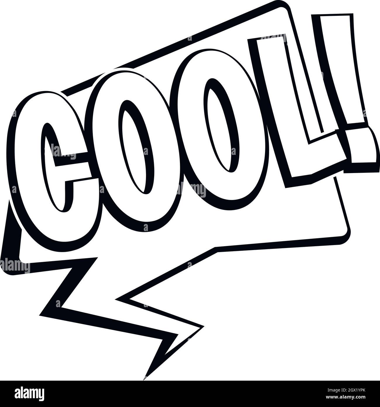 COOL, comic text speech bubble icon, simple style Stock Vector Image ...