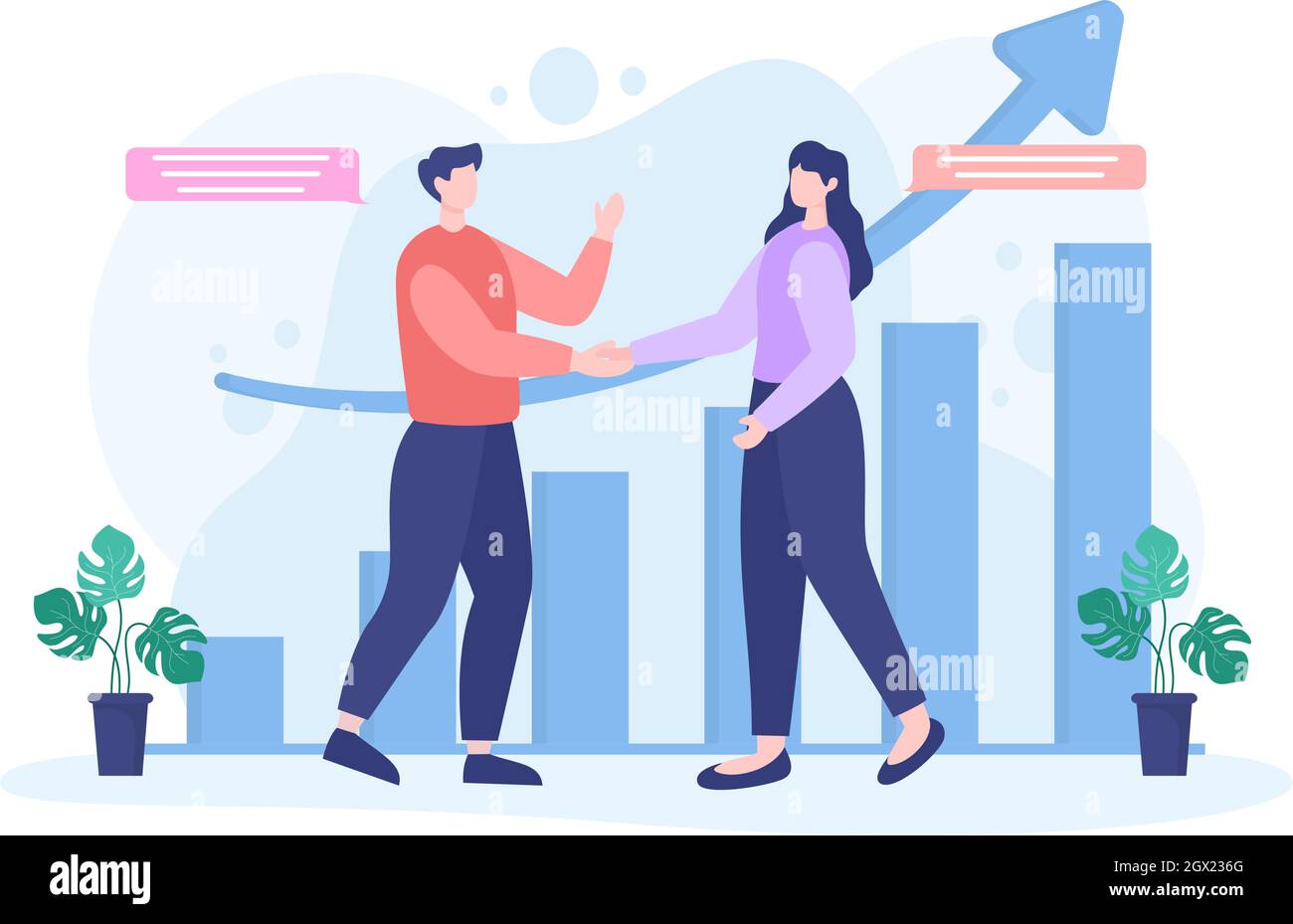 Two Businessmen Reach a Deal or Agreement Shaking Hands on Cooperation ...