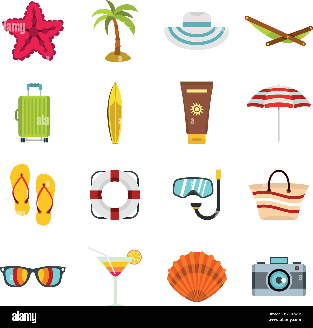 Rest travel flat icons Cut Out Stock Images & Pictures - Alamy