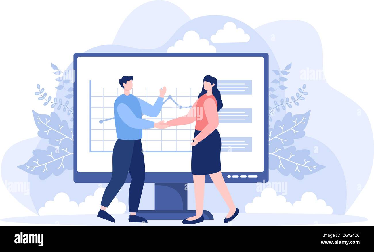 Two Businessmen Reach a Deal or Agreement Shaking Hands on Cooperation ...