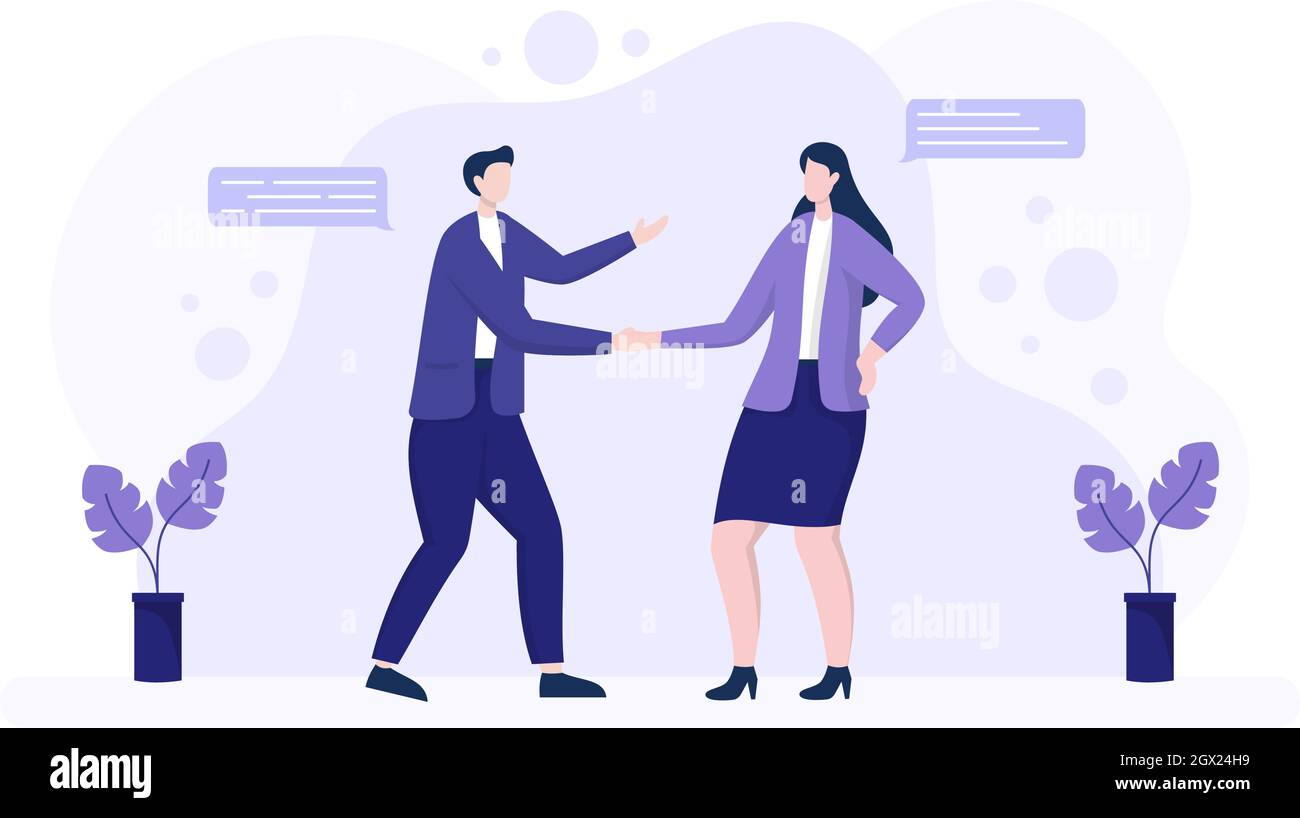 Two Businessmen Reach a Deal or Agreement Shaking Hands on Cooperation ...