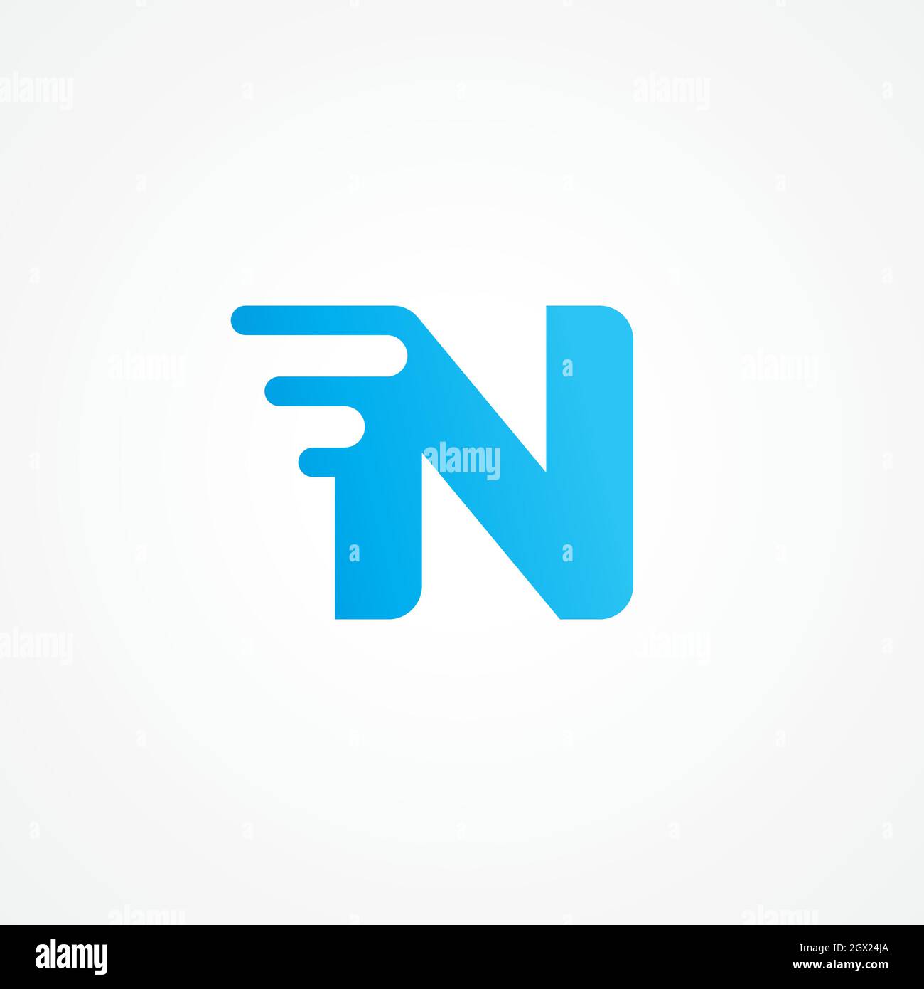 Letter N shape streaking with fluid effect. Initial alphabet logo ...