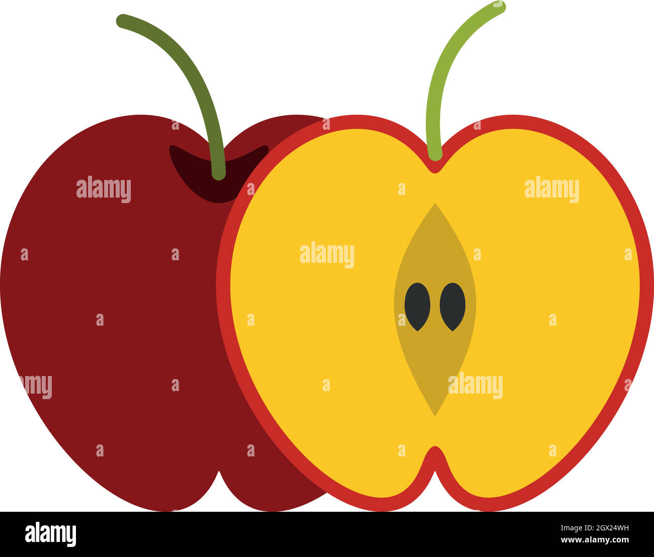 Red apple whole fruit Stock Vector Images - Alamy