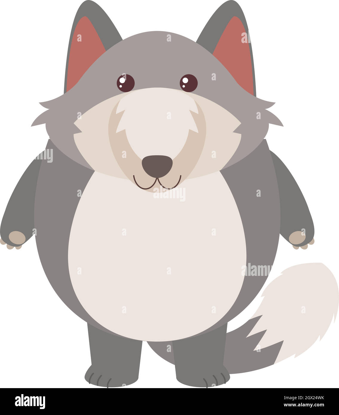 Gray fox on white background Stock Vector Image & Art - Alamy