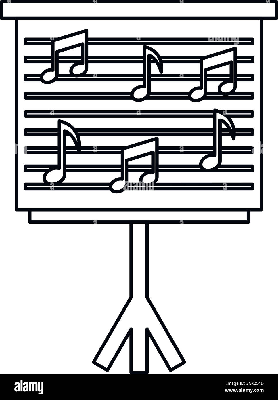 Musical notes on stand icon, outline style Stock Vector Image & Art - Alamy