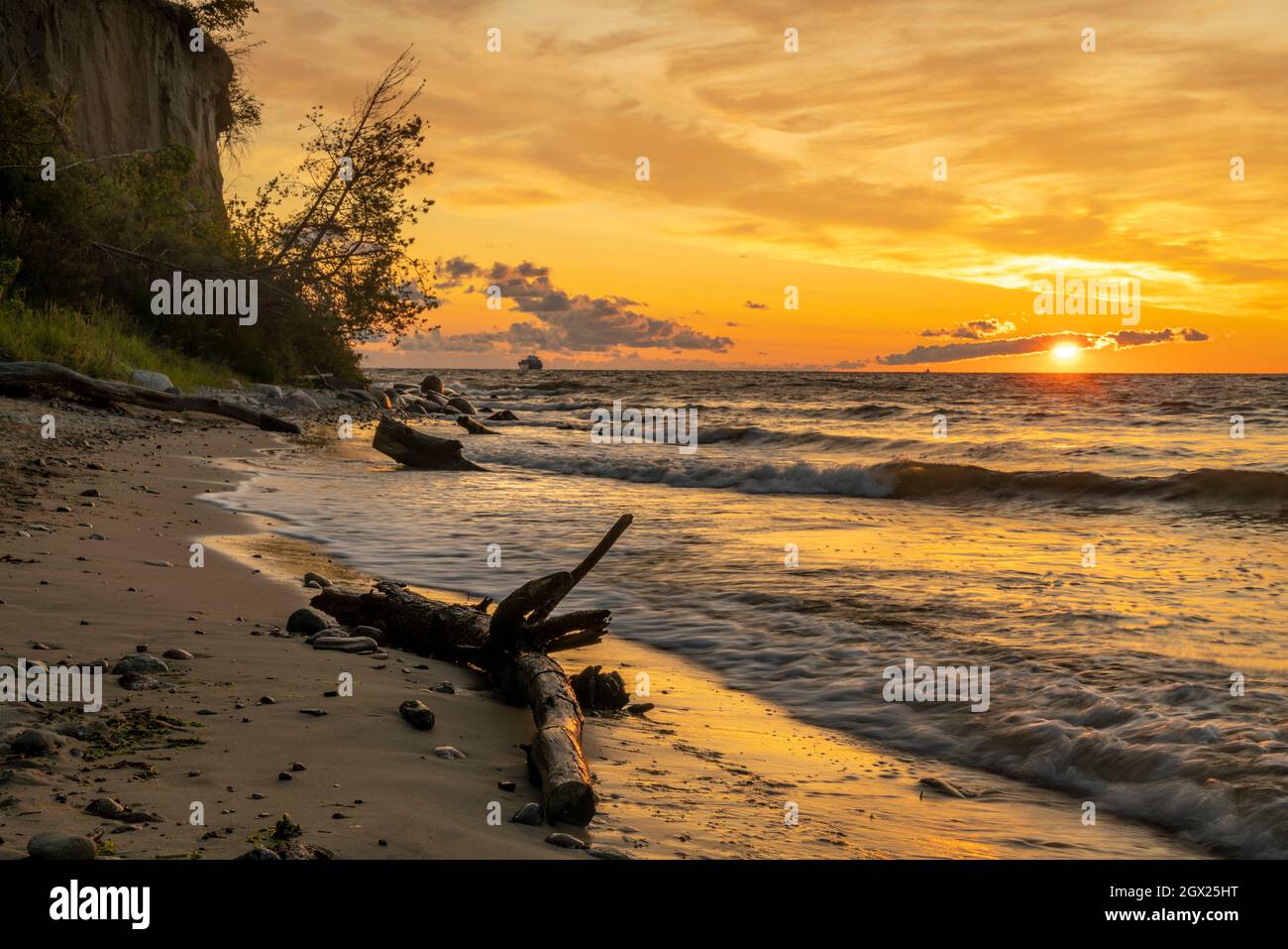 The most famous cliff on the Polish coast in Gdynia-Orlowo during the ...