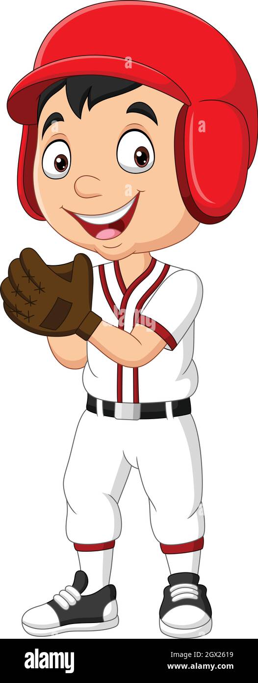 Cartoon little boy playing a baseball Stock Vector Image & Art - Alamy